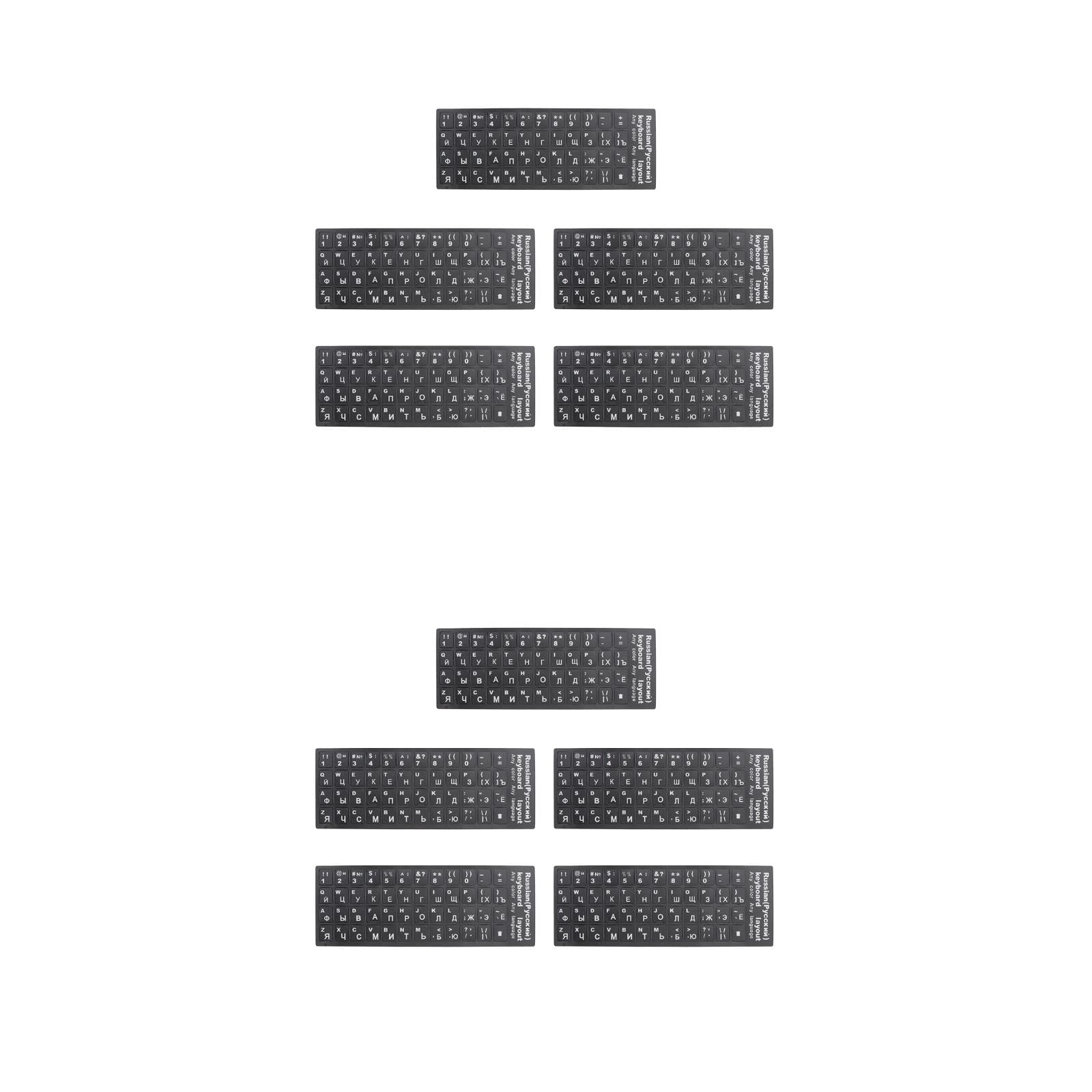 WORGEOUS 10 Sheets Keyboard Stickers White Letters Stickers for Laptop ...