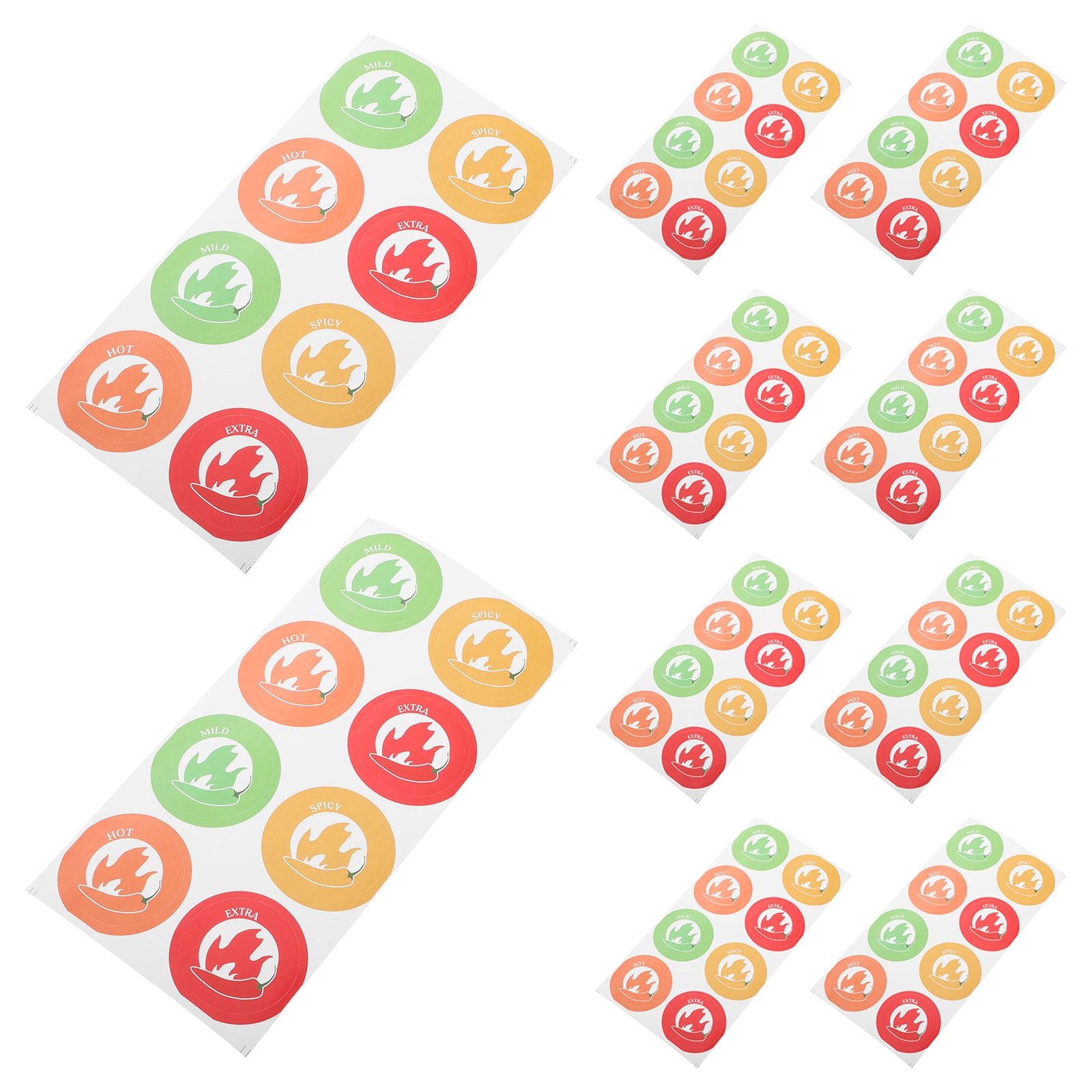 WORGEOUS 10 Sheets Of Spice Level Indicator Stickers Adhesive Hot ...