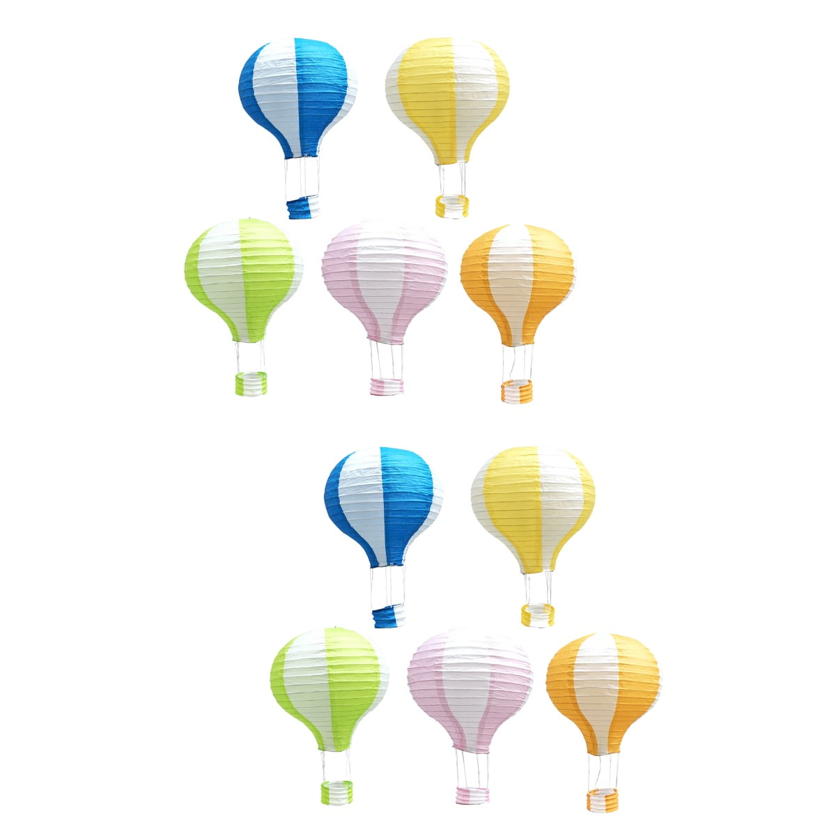 WORGEOUS 10 pcs 30cm Colorful Hanging Wedding Hot Air Balloon Folding ...