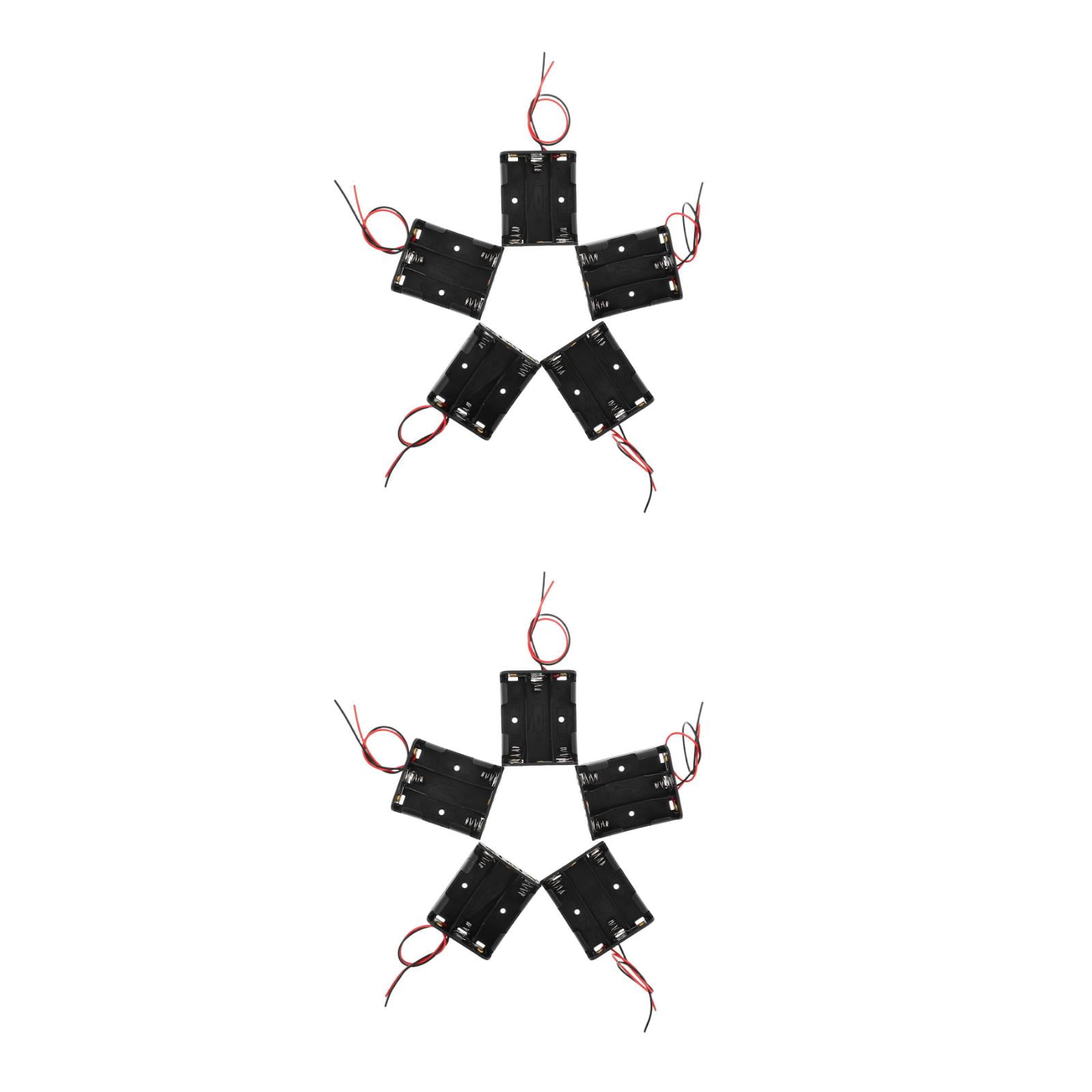 WORGEOUS 10 pcs AA Battery Holder with Leads Battery Storage Box for ...