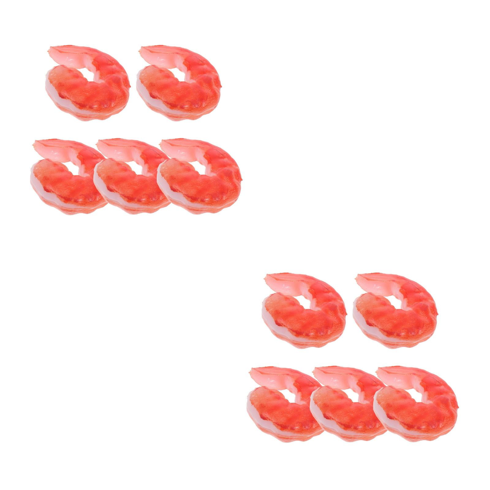 WORGEOUS 10 pcs Artificial Shrimp Replicas Realistic Fake Shrimp Models ...