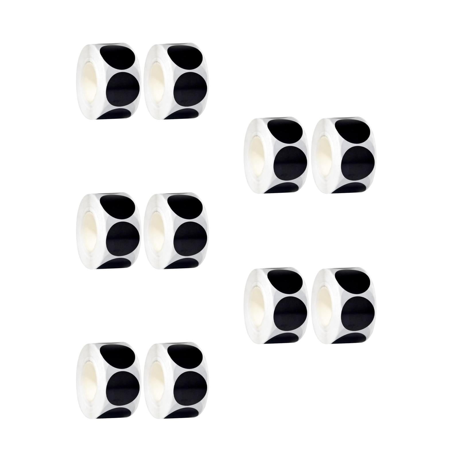 WORGEOUS 10 pcs Black Circle Stickers Roll Sealing Dot Labels for Color ...
