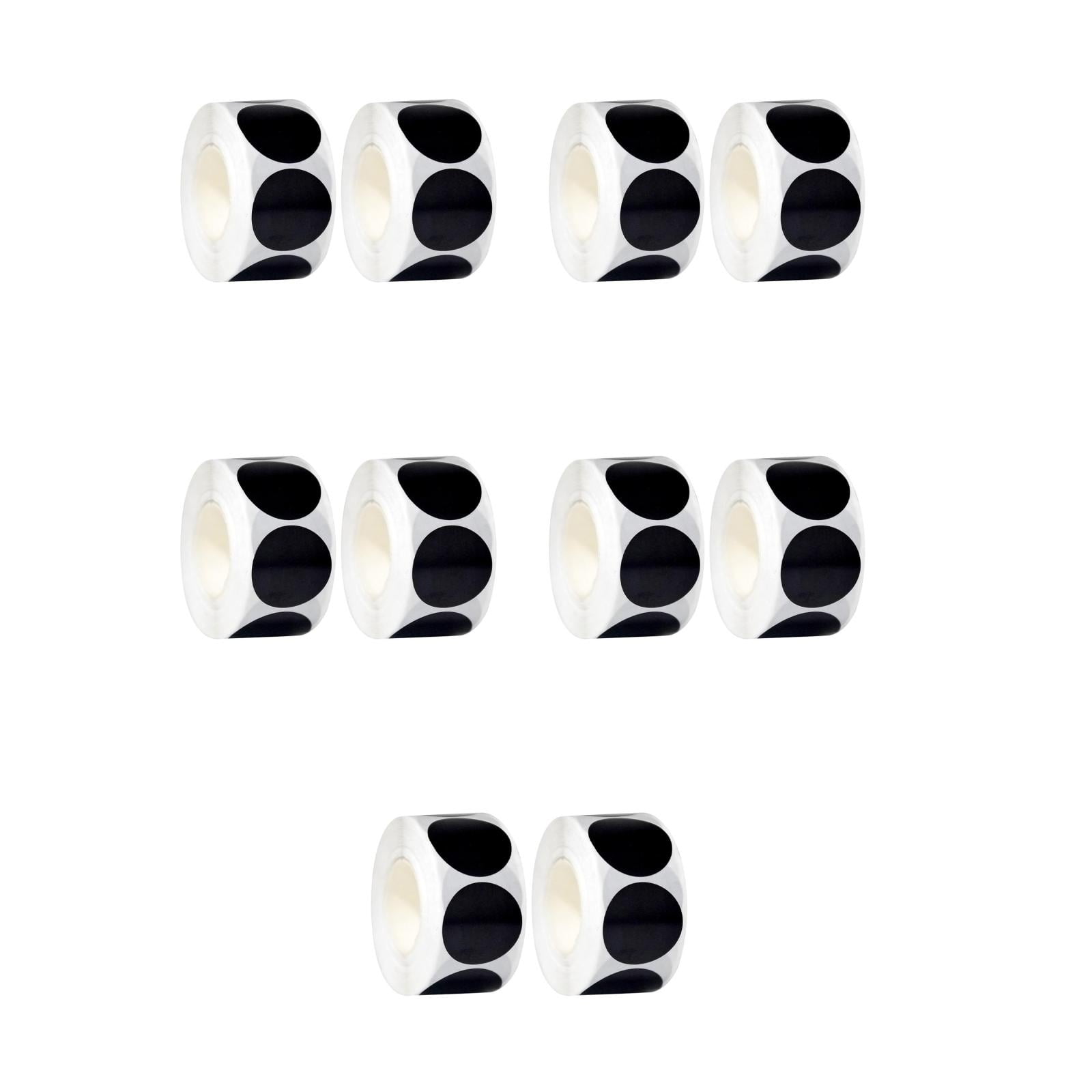 WORGEOUS 10 pcs Black Circle Stickers Roll Sealing Dot Labels for ...