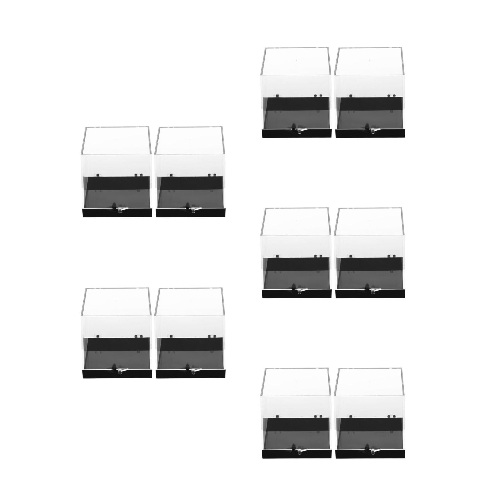GOOHOCHY 10 pcs Clear Top Lid Rock Display Box Small Plastic Storage ...