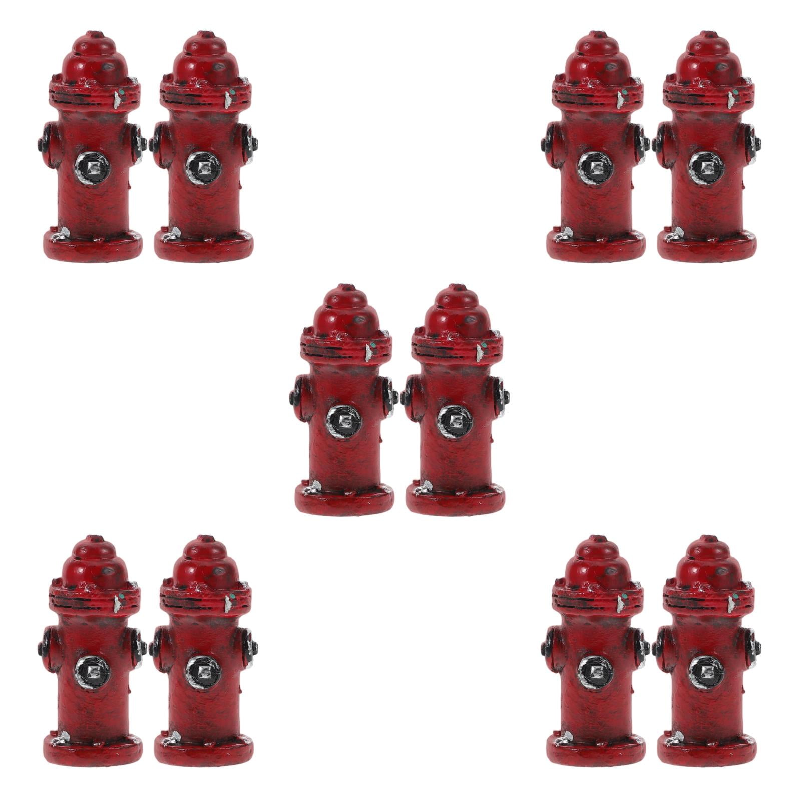 WORGEOUS 10 pcs Dollhouse Fire Hydrant Mini Resin Fire Hydrant Statue ...