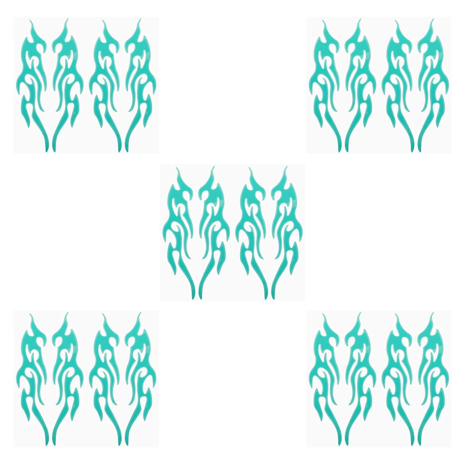 WORGEOUS 10 pcs Flame Car Decals Long Stripe Car Reflective Flame ...
