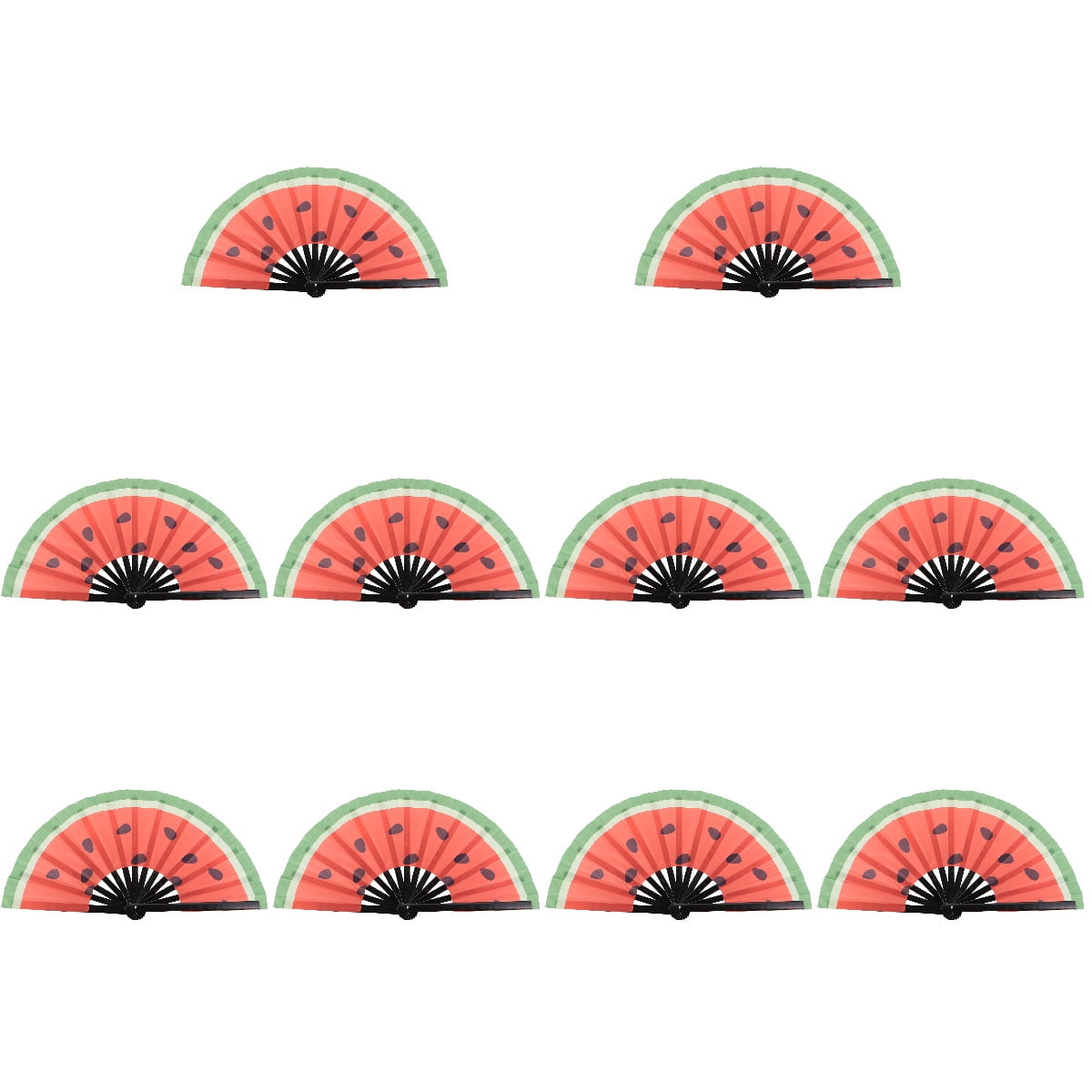 WORGEOUS 10 pcs Japanese Style Watermelon Fan Decorative Handheld ...
