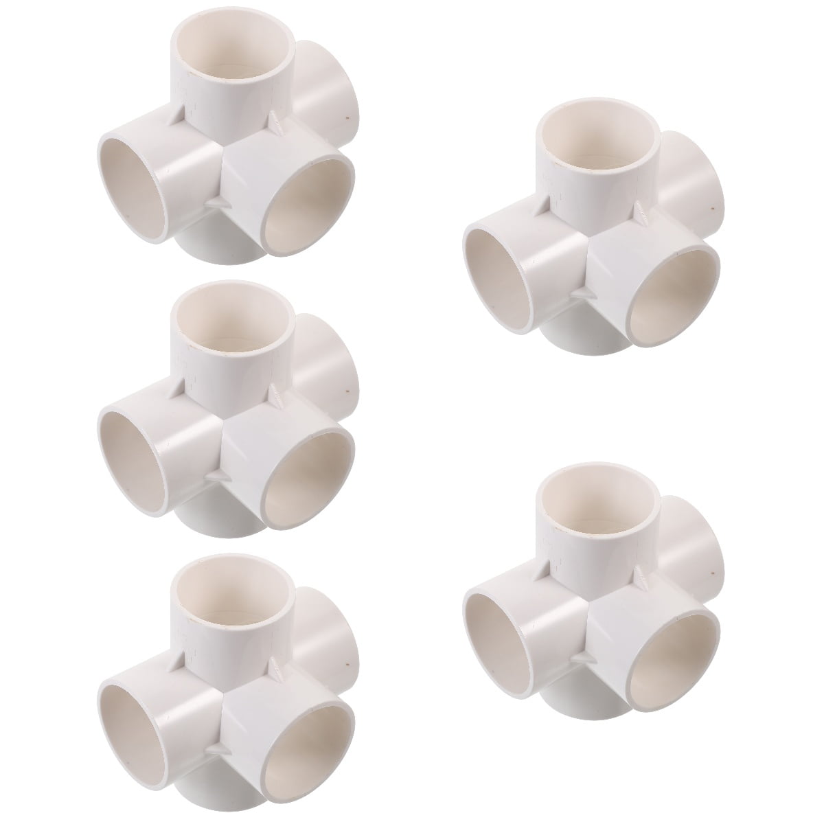 WORGEOUS 10 pcs Pvc Fitting Elbow Fitting Connector 1-1/2 5 Way Pvc Tee ...