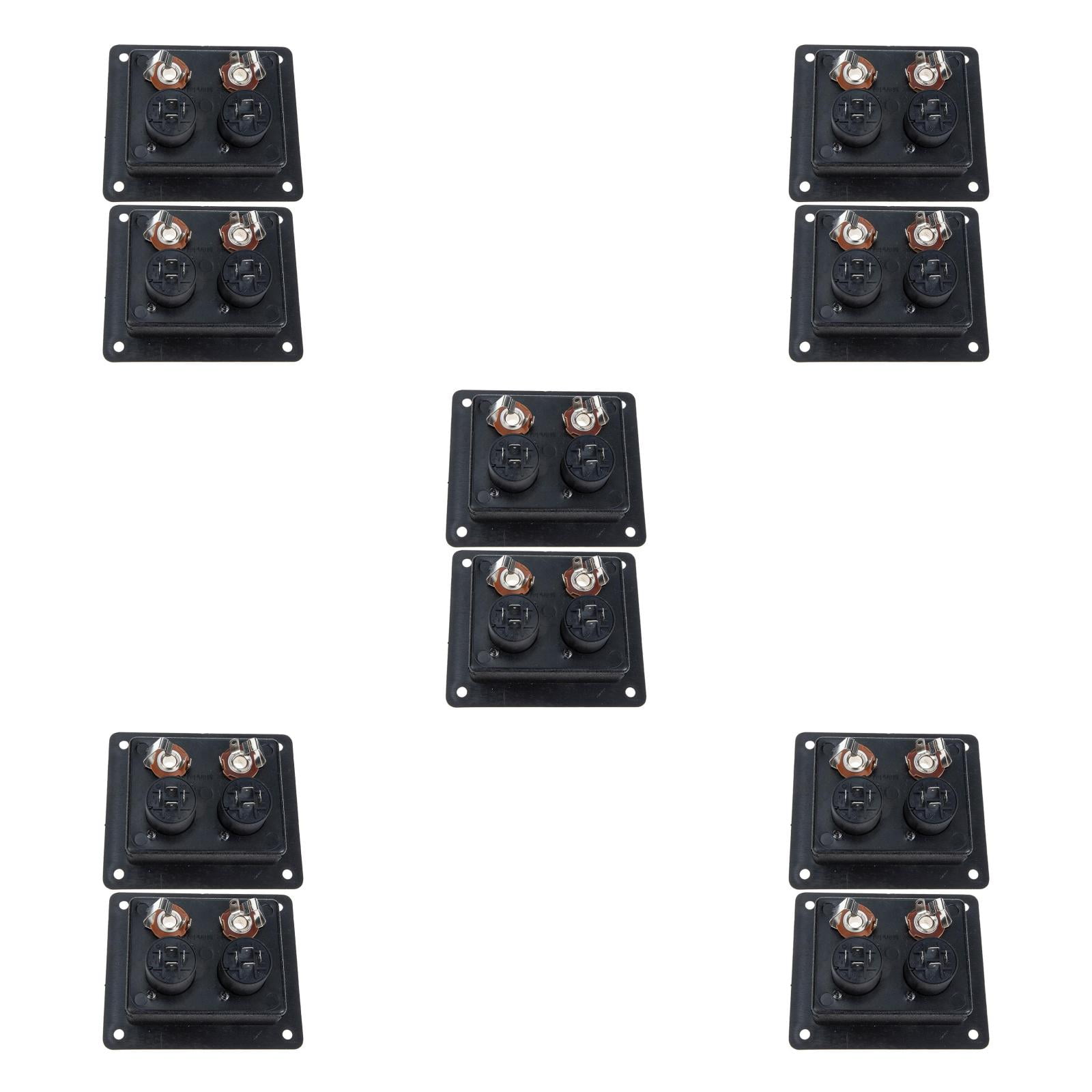 WORGEOUS 10 pcs Recessed Banana Speaker 2-Way Terminal Rectangle Plate ...