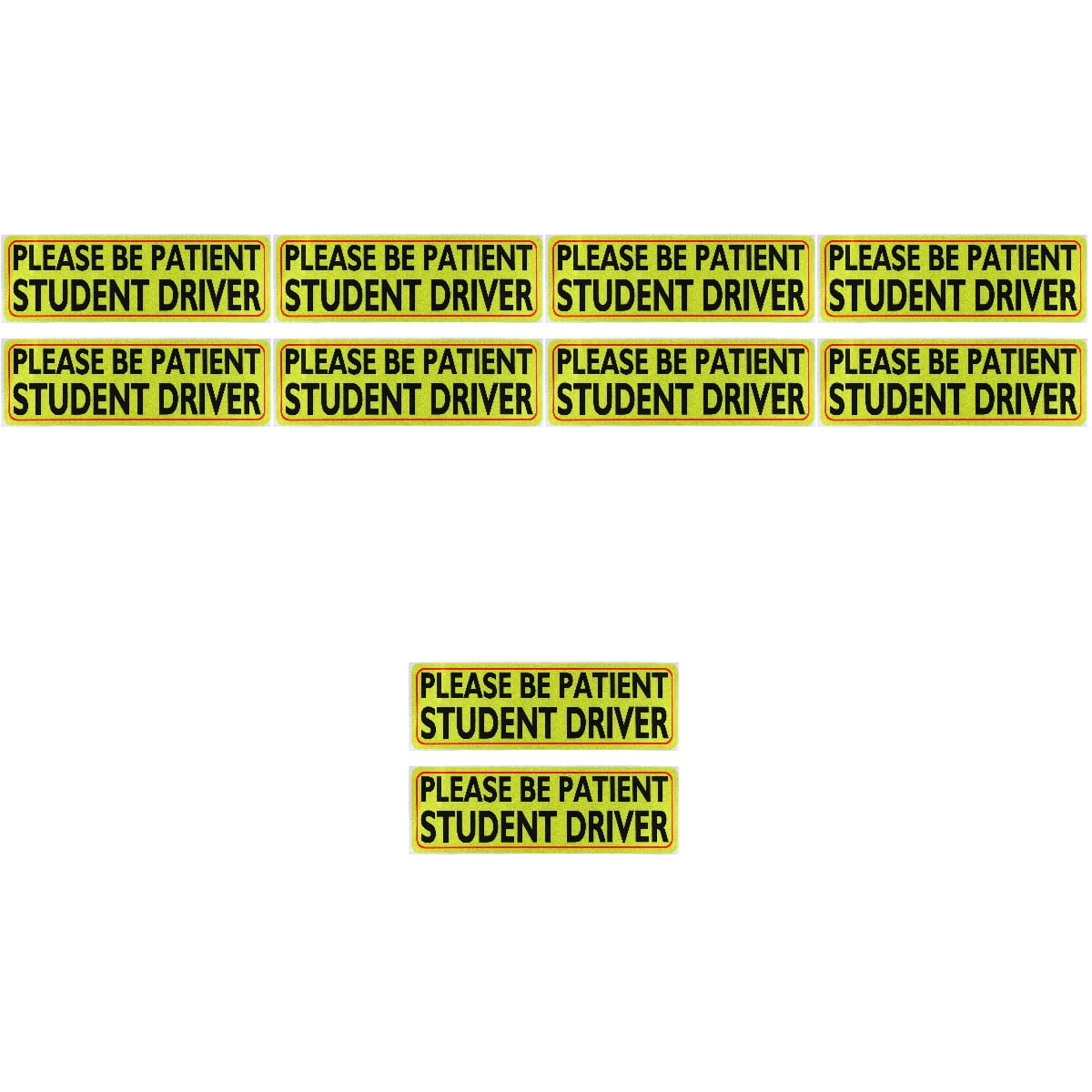 WORGEOUS 10 pcs Student Driver Car Stickers Novice Car Stickers ...