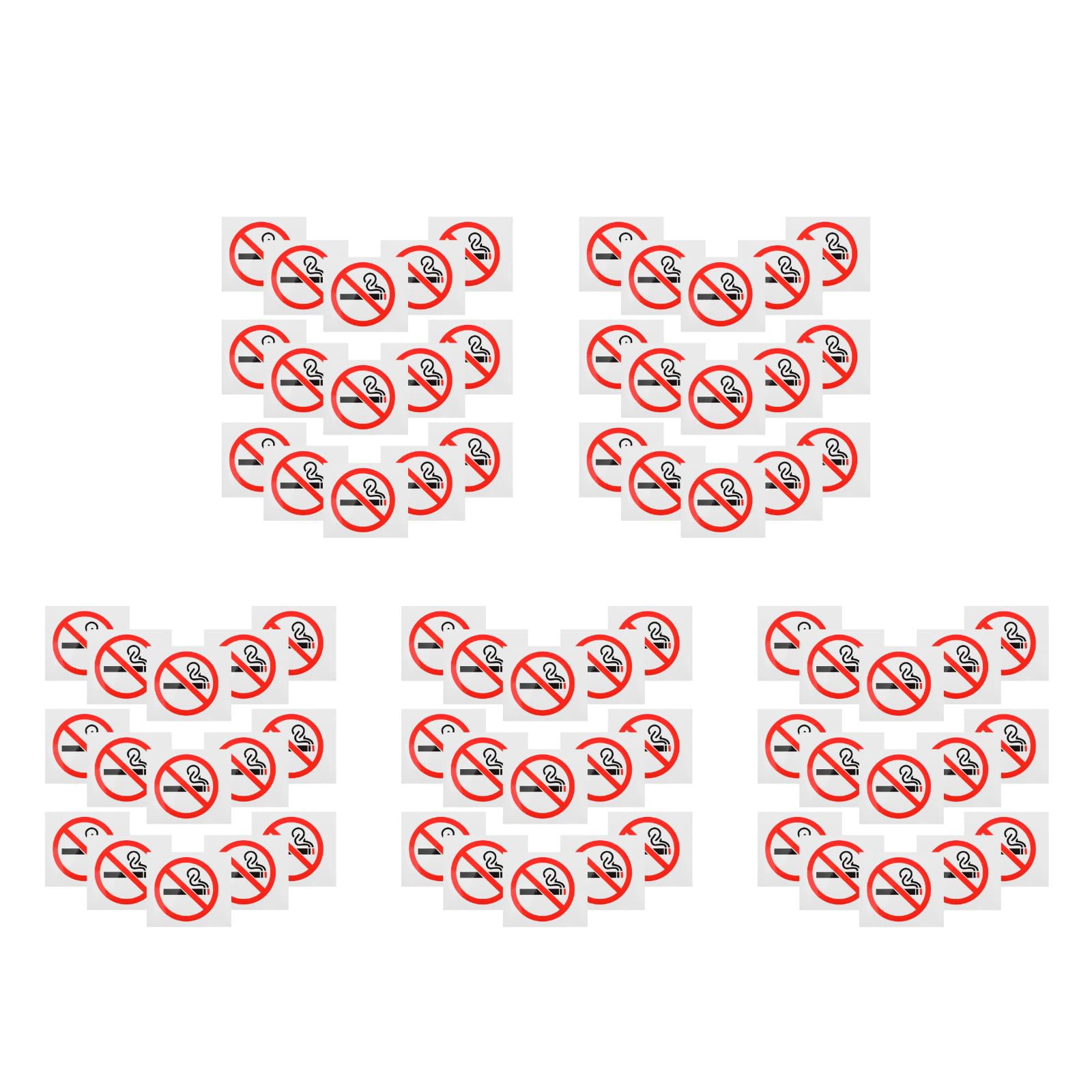 WORGEOUS 100 PCS No Smoking Adhesive Signs No Smoking Wall Signs Indoor ...