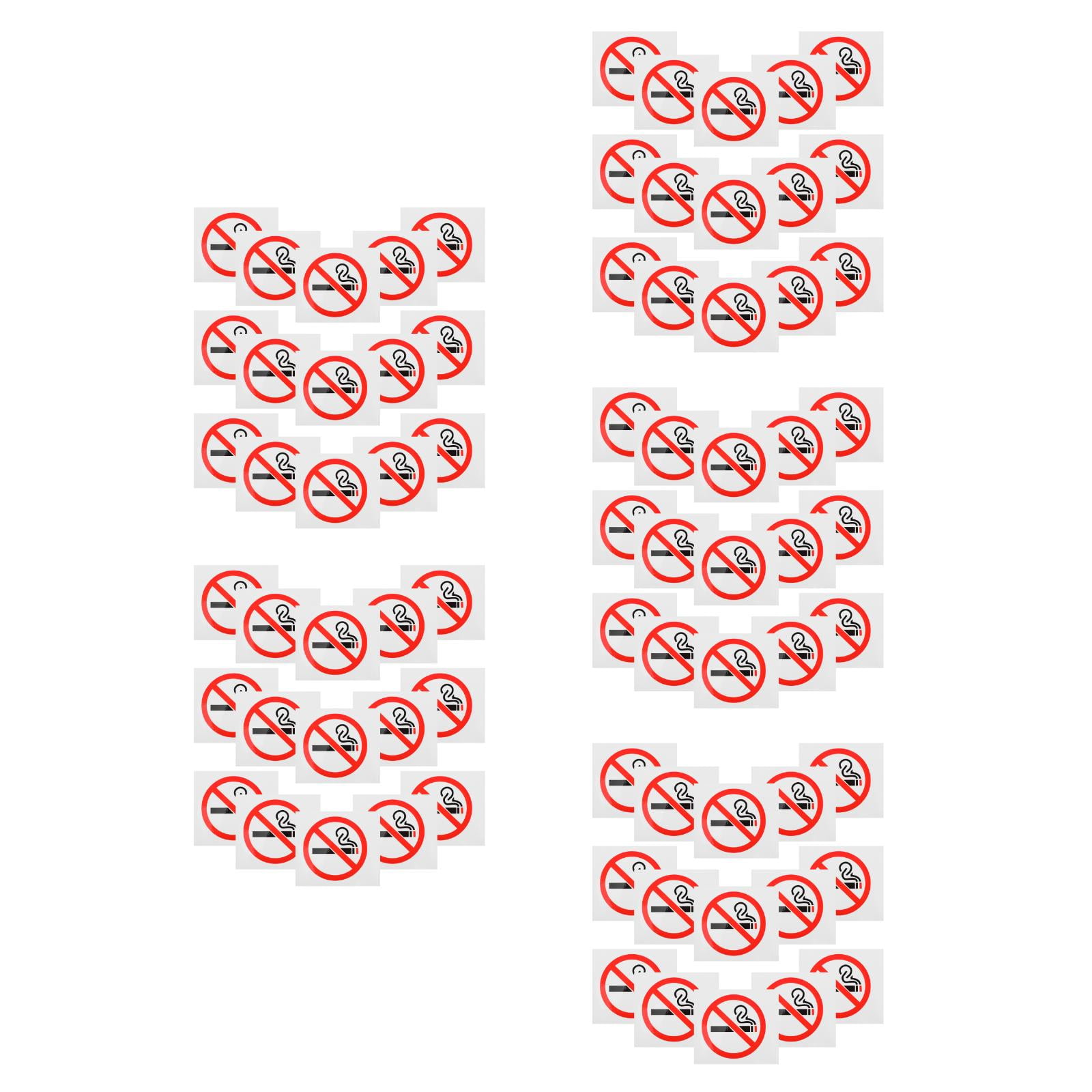 WORGEOUS 100 PCS No Smoking Labels Business No Smoking Caution Sign ...