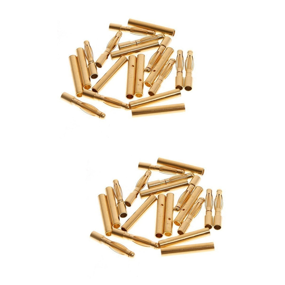WORGEOUS 100 Pairs of 2.0mm Gold Plated Male & Female Banana Connectors ...