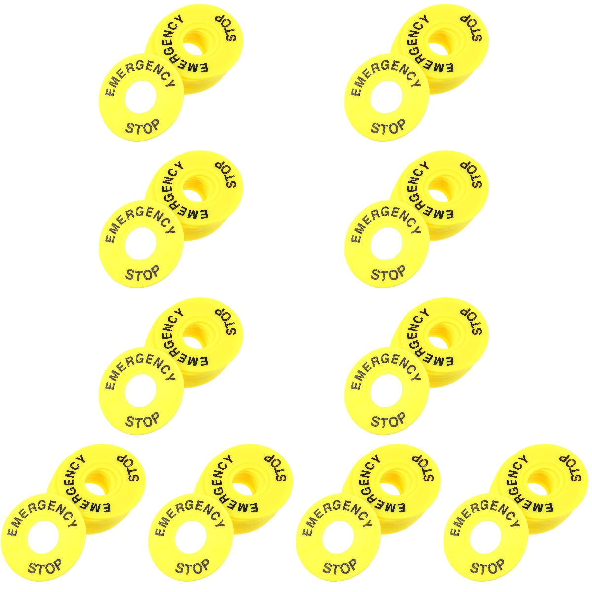 WORGEOUS 100 Pcs Push Button Emergency Stop Sign Emergency Stop Ring ...