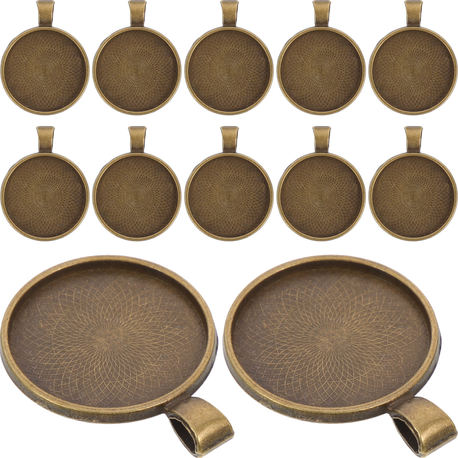 WORGEOUS 100 Pcs for Jewelry Making Time Gem Bottom Holder Pendant Tray ...
