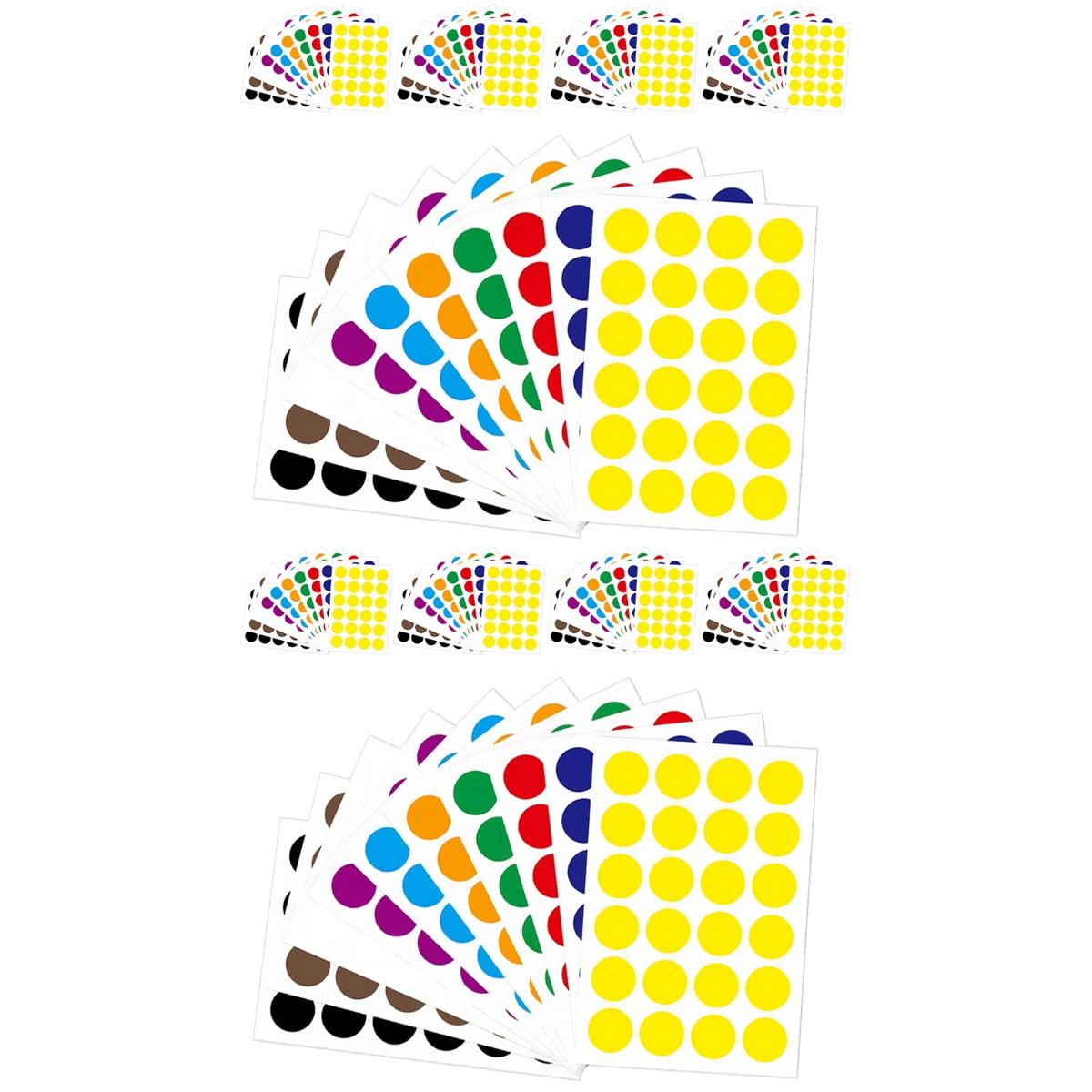 WORGEOUS 100 Sheets Circle Dot Stickers Label Dots Stickers Colored ...