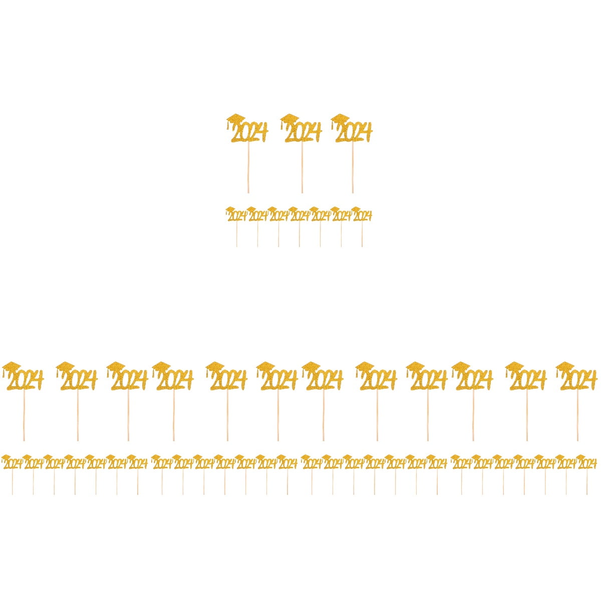 WORGEOUS 100 pcs Graduation Party Cupcake Picks 2024 Senior Party Cake ...