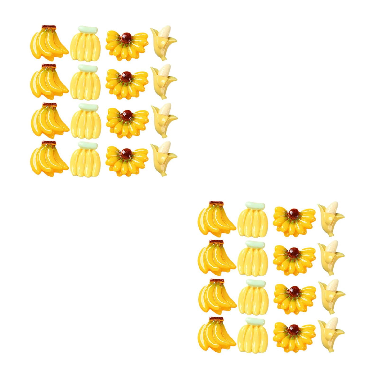 WORGEOUS 100 pcs Miniature Bananas Realistic Fake Bananas Mini Bananas ...