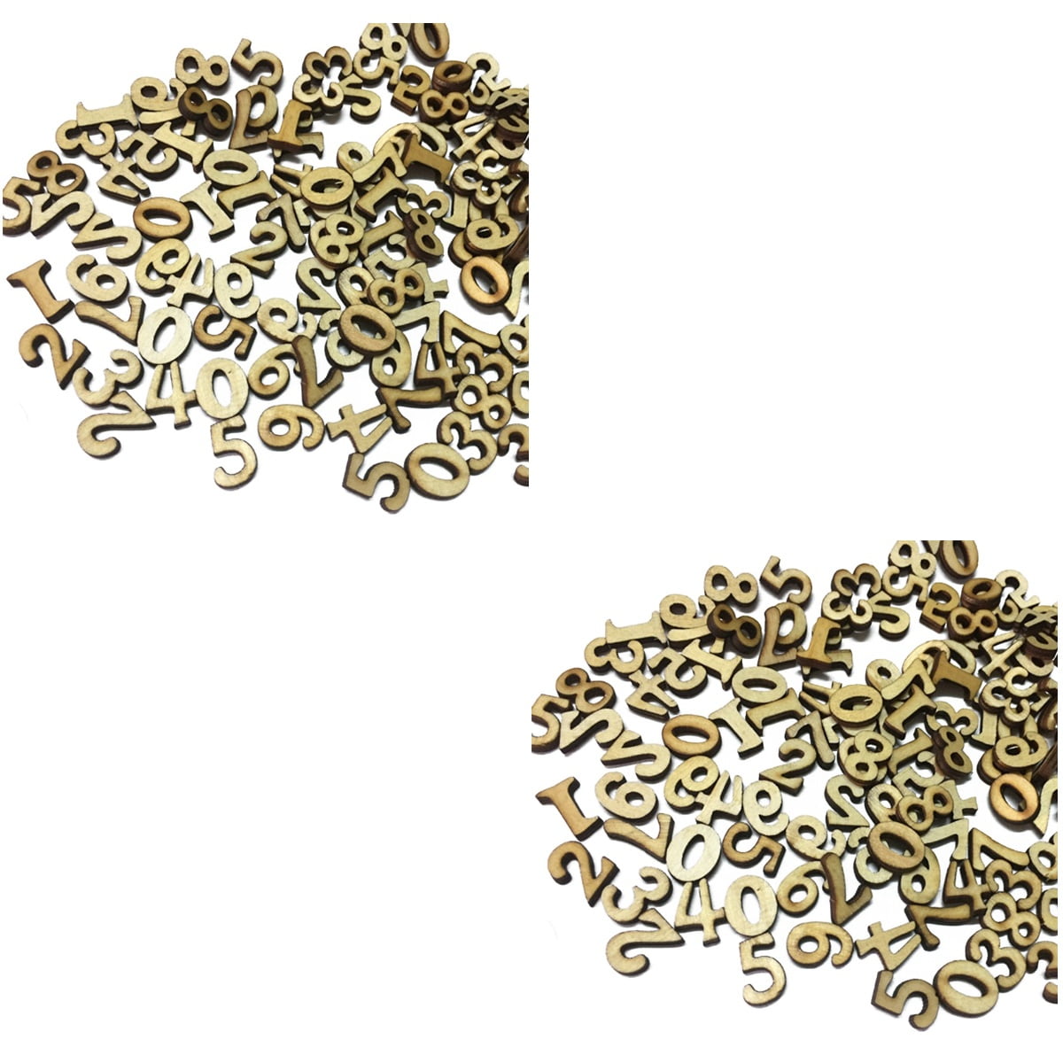 WORGEOUS 100 pcs Numbers Wooden Pieces DIY Cutouts Embellishments Wood ...