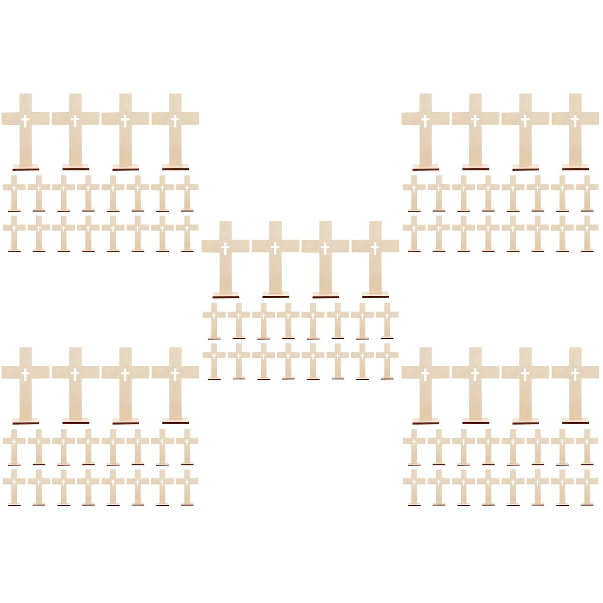 WORGEOUS 100 pcs Wood Cross Craft Tabletop Cross Adornment Indoor Cross ...