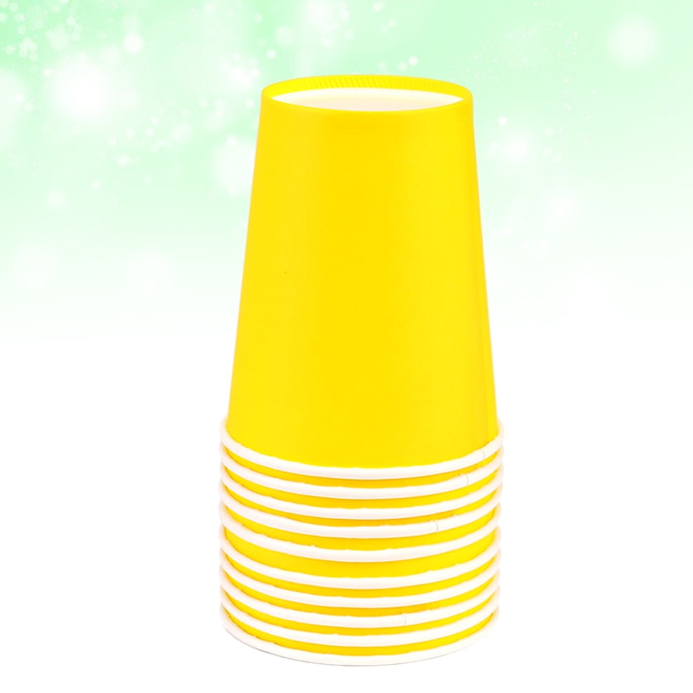 BESTYASH 100Pcs Yellow Paper Cups Thickened Disposable for Crafting and ...