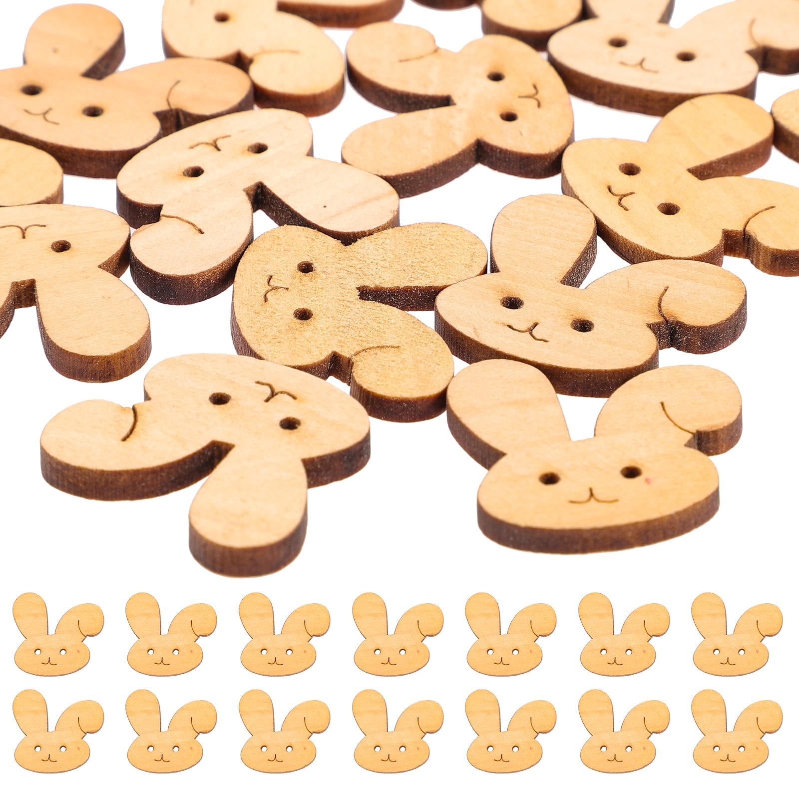 WORGEOUS 100pcs Easter Bunny Cutouts DIY Rabbit Shape Wood Cutouts for ...