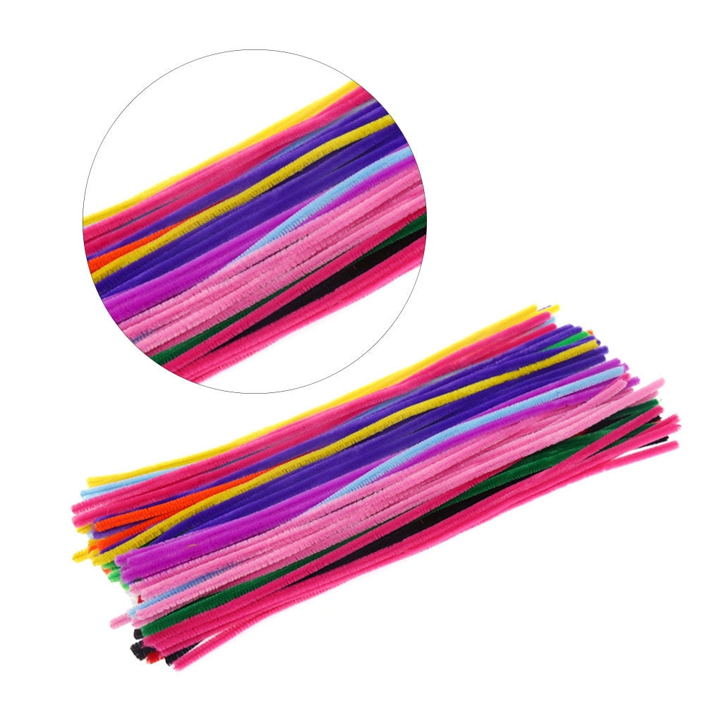 WORGEOUS 100pcs Kids Child Craft Plush Sticks Handmade Art DIY ...