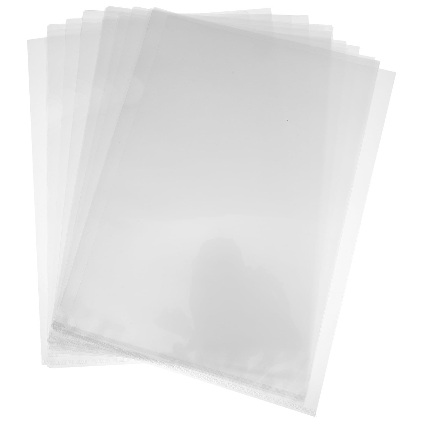 WORGEOUS 100pcs L-Shaped File Folder Plastic Document Holder A4 Clear ...