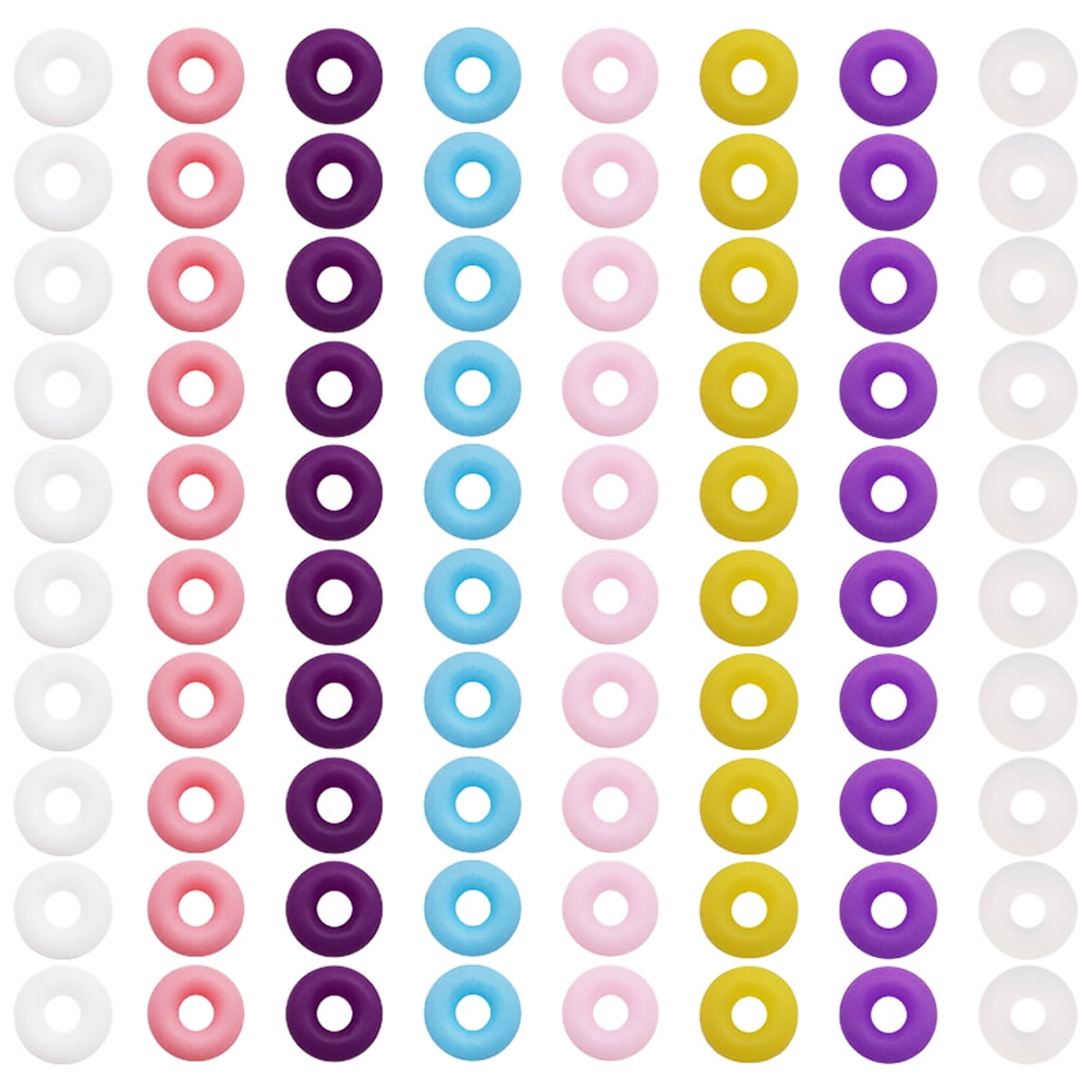 WORGEOUS 100pcs Silicone Rubber Stopper Rings for DIY Jewelry Making ...