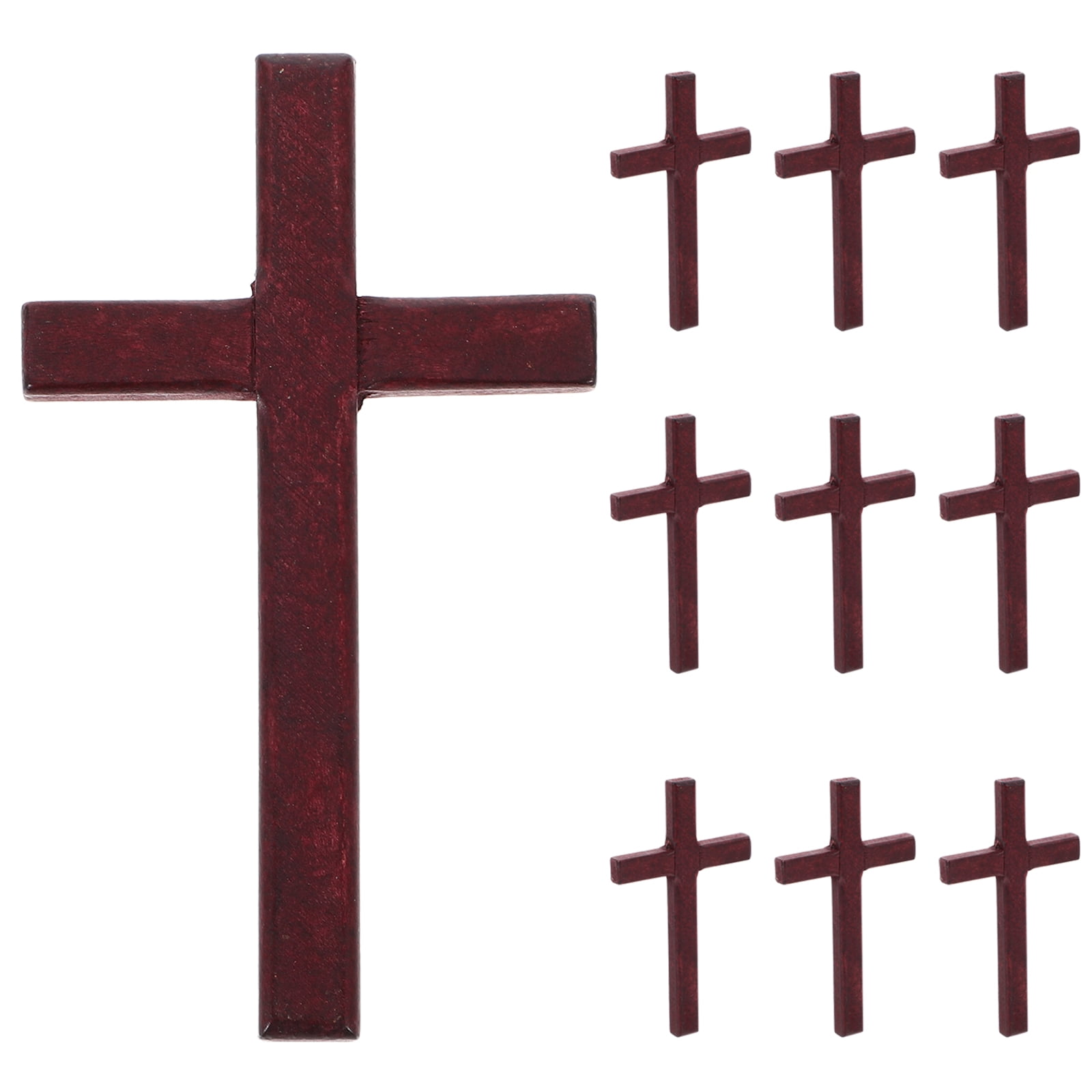 WORGEOUS 10PCS Mini Wooden Cross Hand Holding Crosses Portable Prayer ...