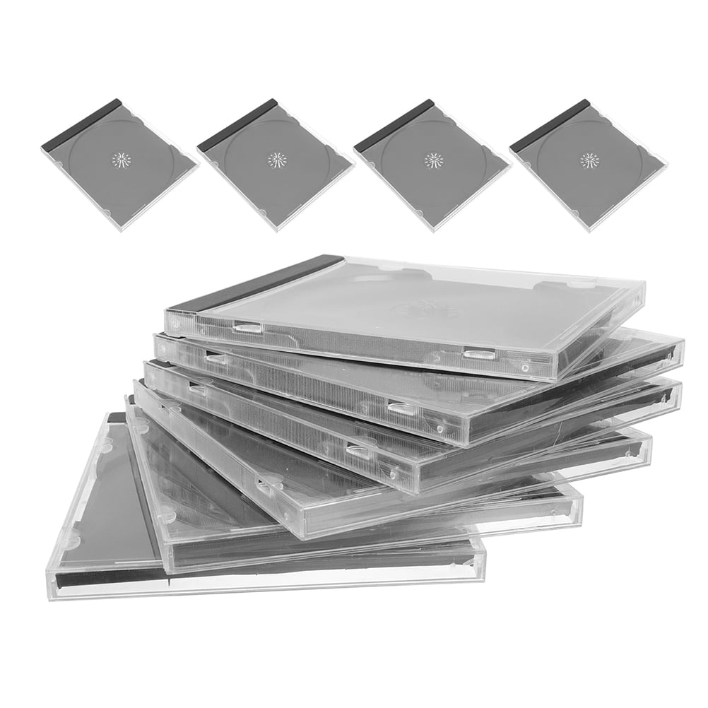 WORGEOUS 10PCS Standard Single Clear CD Case Slim CD Storage Box with ...