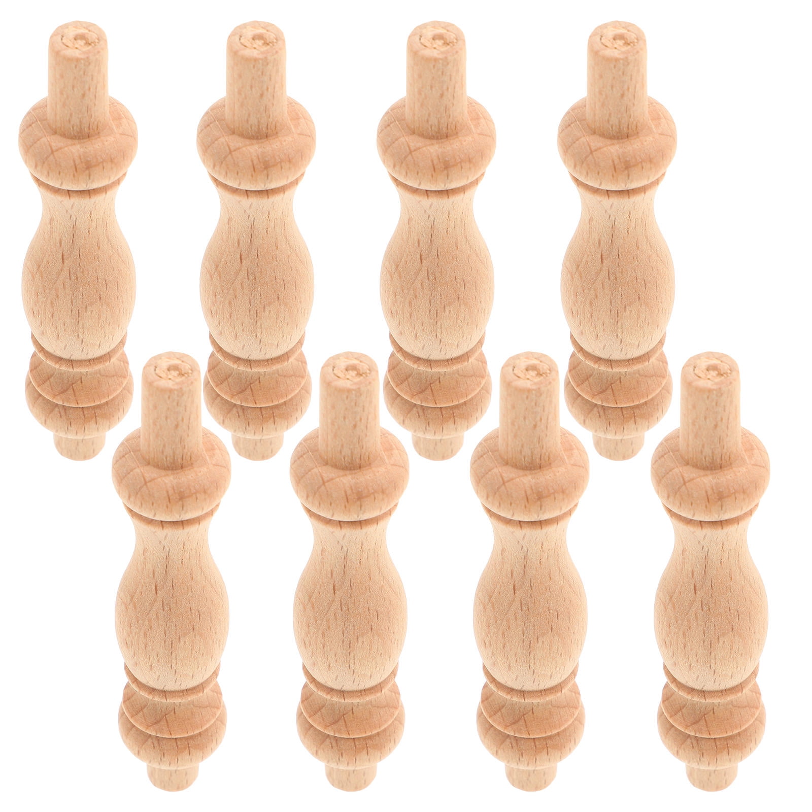 WORGEOUS 10PCS Wooden Baluster Spindles Unfinished Decorative Wood ...