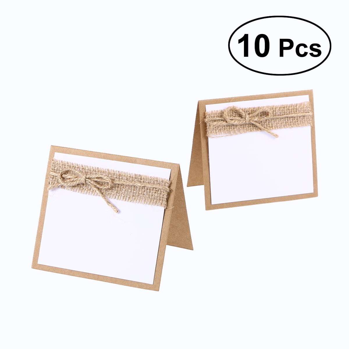 WORGEOUS 10Pcs Burlap Wedding Place Cards, DIY Guest Rustic Table Place ...