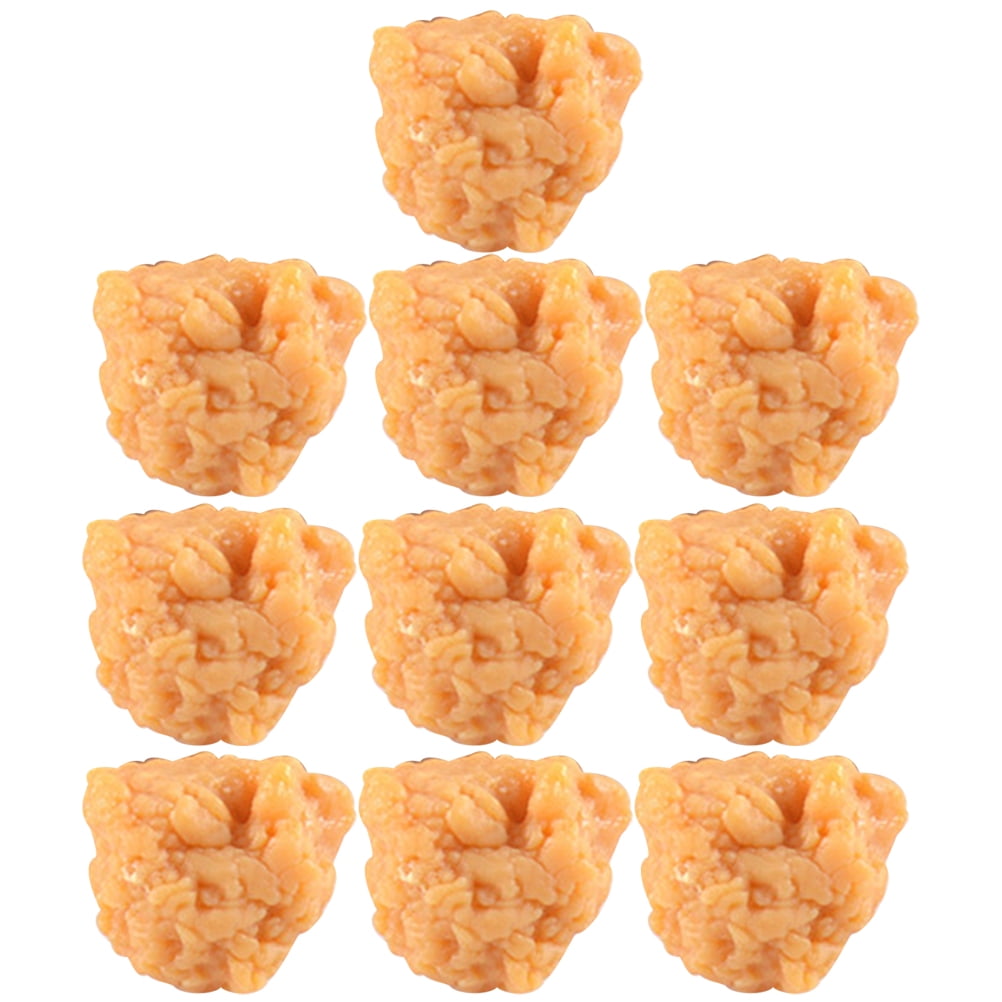 WORGEOUS 10Pcs Fake Food Model Simulation Roasted Chicken Nuggets Props ...