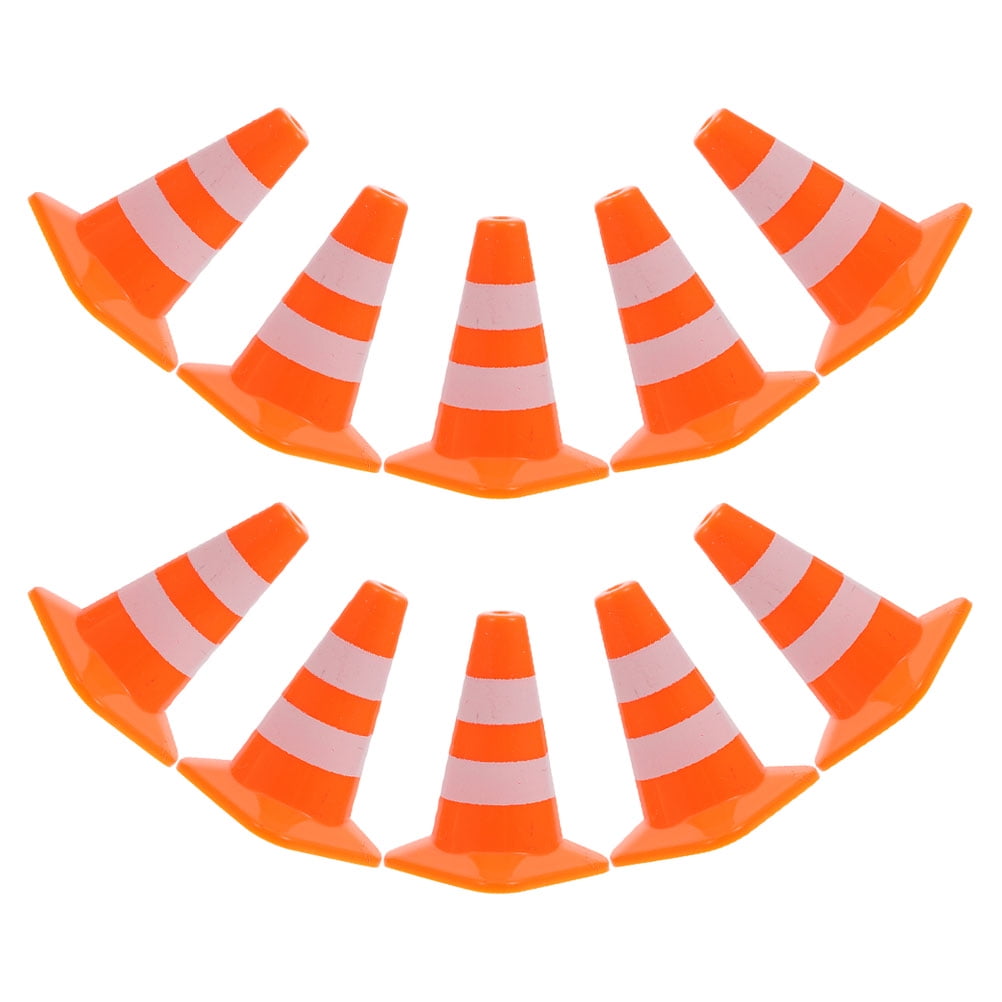 WORGEOUS 10Pcs Mini Traffic Cone Model Traffic Signs Safety Cones Mini ...