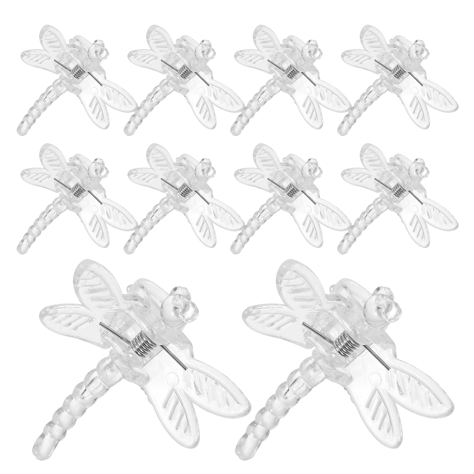 WORGEOUS 10Pcs Orchid Clips Acrylic Garden Plant Clips Dragonfly Plants ...
