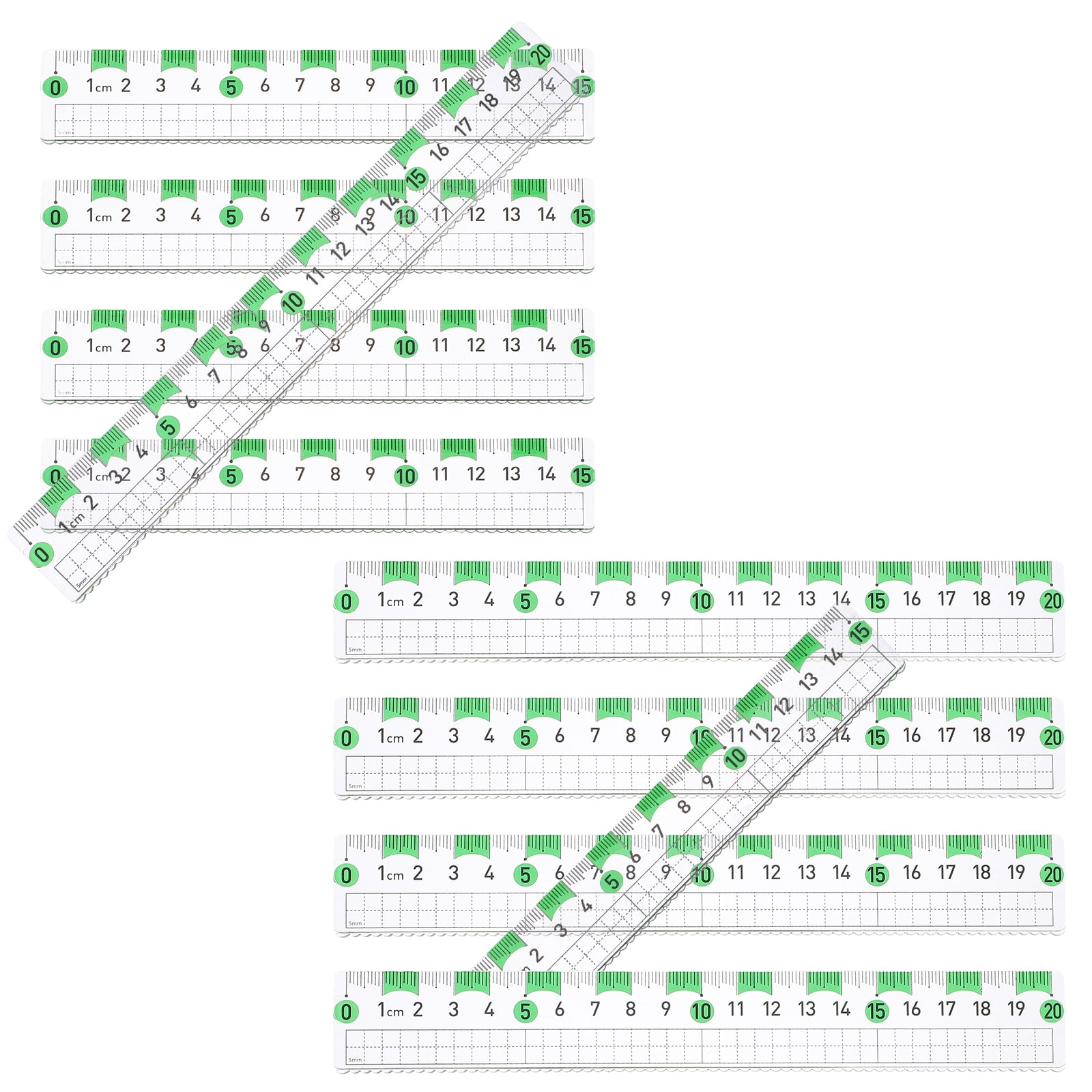 WORGEOUS 10Pcs Scale Ruler Multi-function Plastic Ruler Students ...