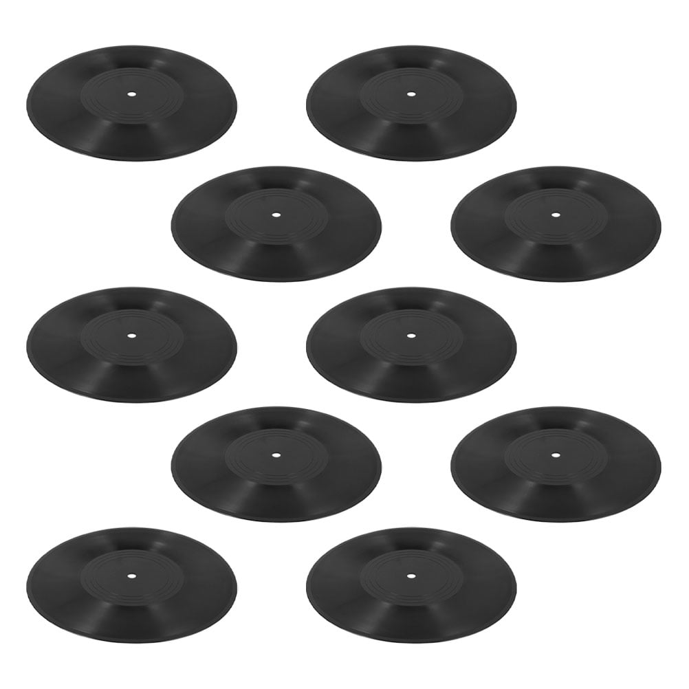 WORGEOUS 10pcs Black Vinyl Records Fake Vinyl Record Wall Aesthetic ...