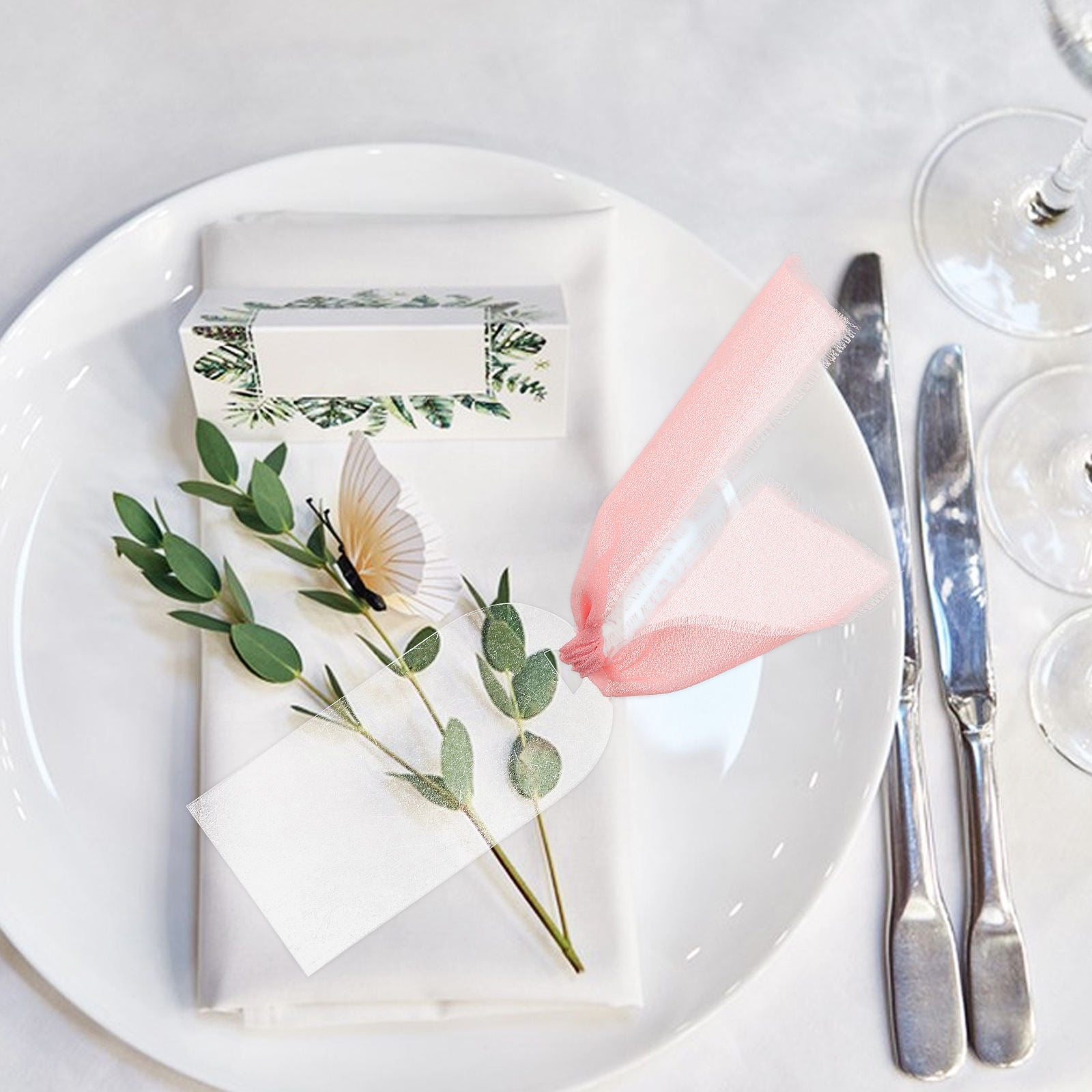 WORGEOUS 10pcs Blank Acrylic Arch Wedding Seating Tags with Ribbon ...