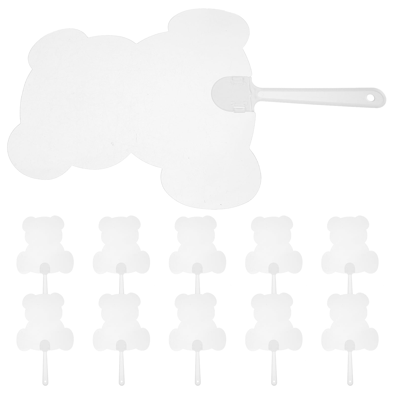WORGEOUS 10pcs Decorative Graffiti Fans Blank DIY Hand Fans Transparent ...