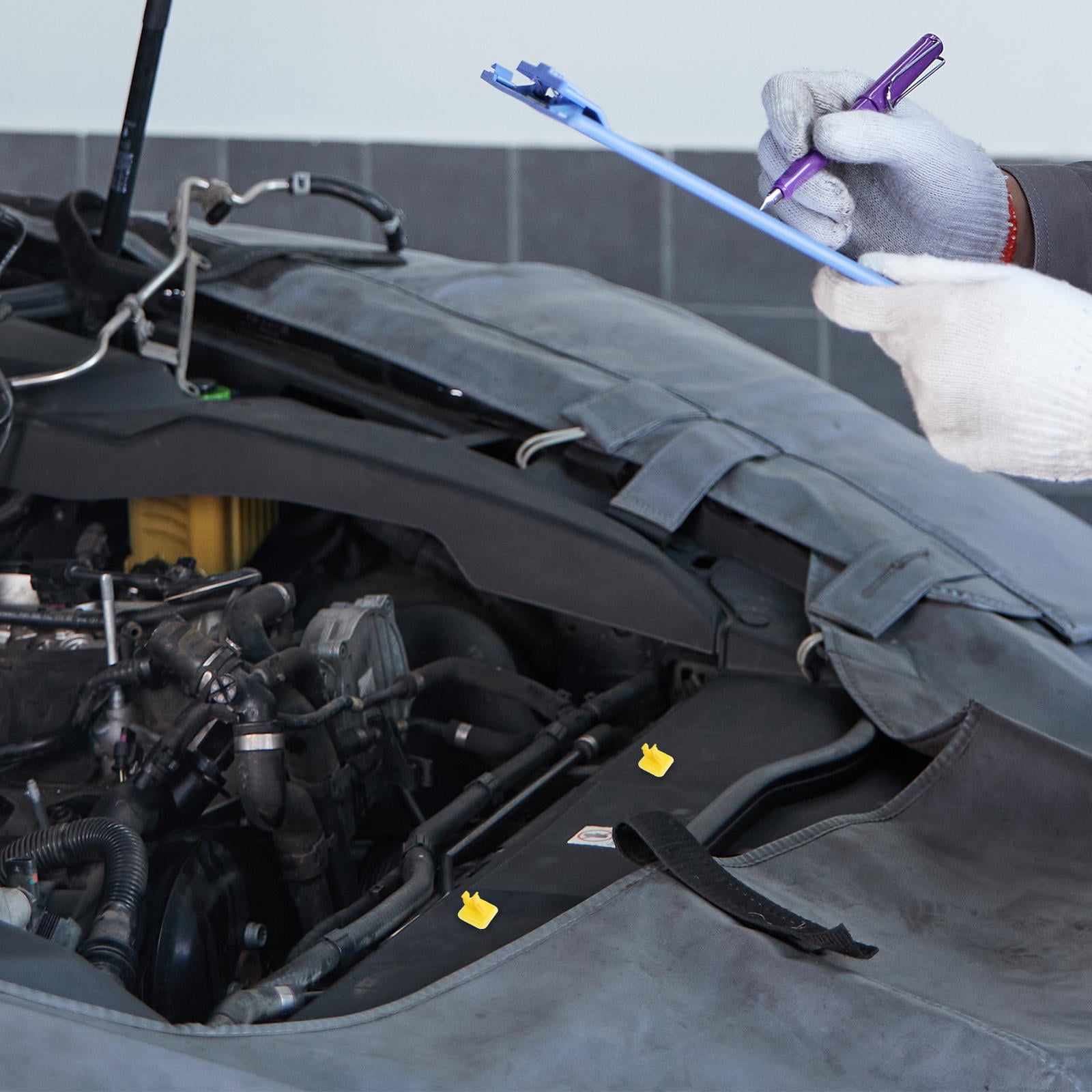 WORGEOUS 10pcs Hood Prop Rod Clamp Engine Hood Support Rod Clip Easy ...