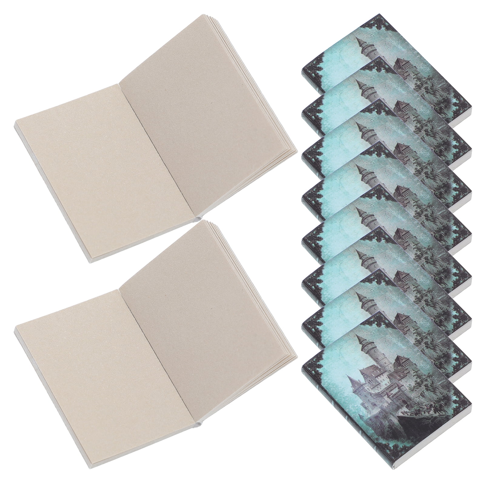 WORGEOUS 10pcs Miniature Books Model Dollhouse Accessory Castle Print ...