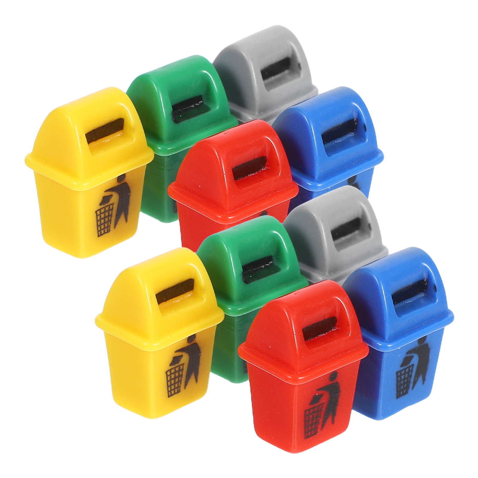 WORGEOUS 10pcs Miniature Resin Trash Can Dollhouse Sand Table Garbage ...