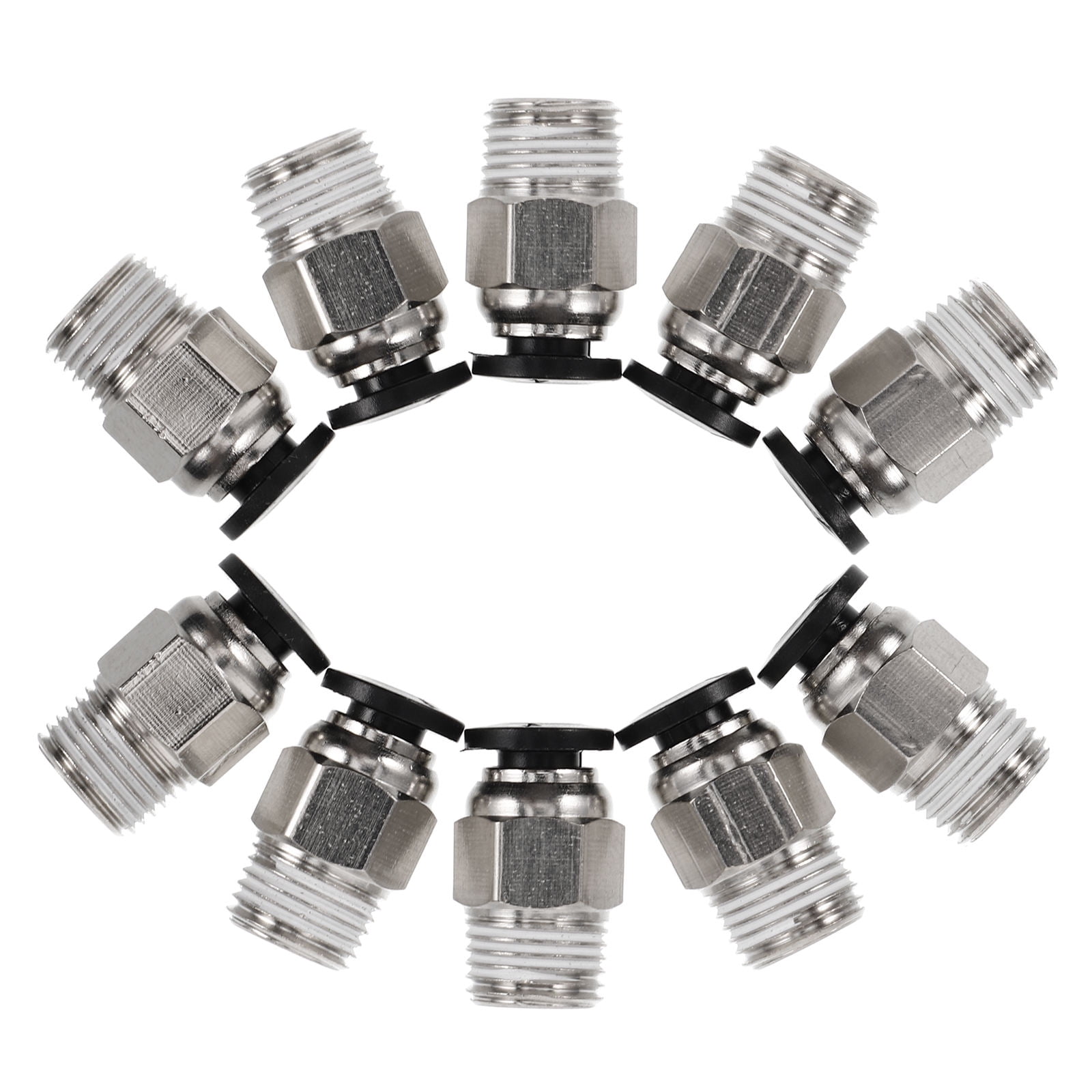 WORGEOUS 10pcs Pneumatic Tube Connectors Male Thread Push-To-Connect ...