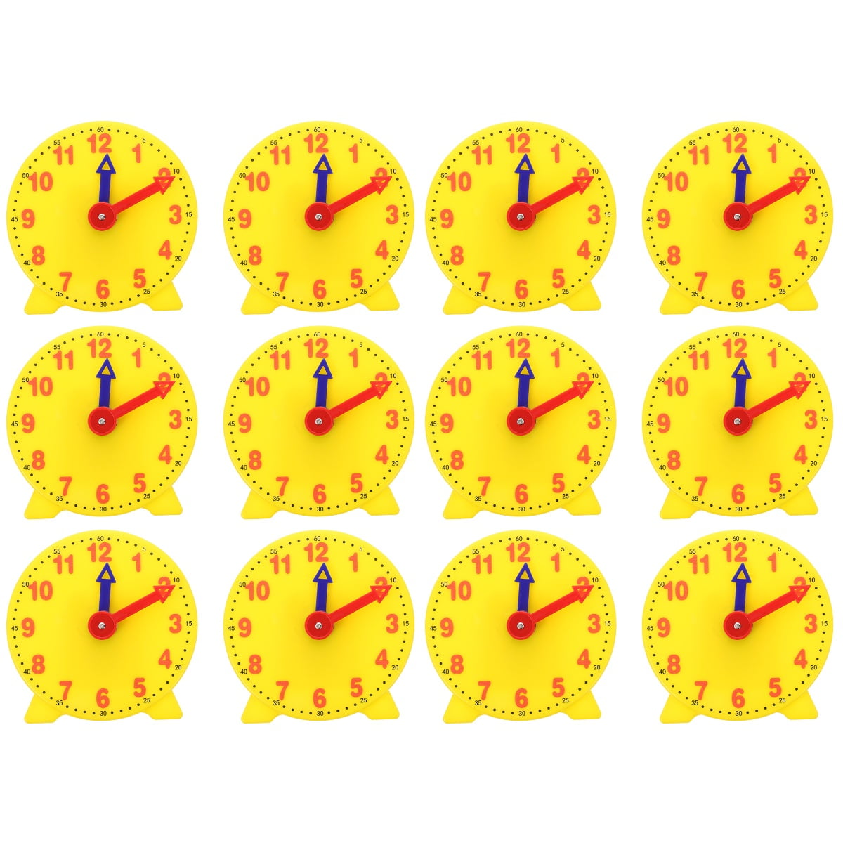 WORGEOUS 12 PCS Primary School Clock Model Teaching Aids Clock Time ...