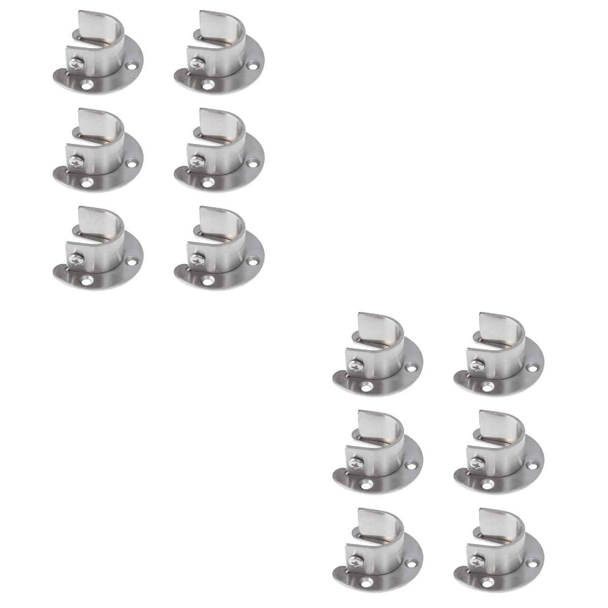 WORGEOUS 12 PCS Stainless Steel Coloset Pole Socket Heavy Duty U Shape ...