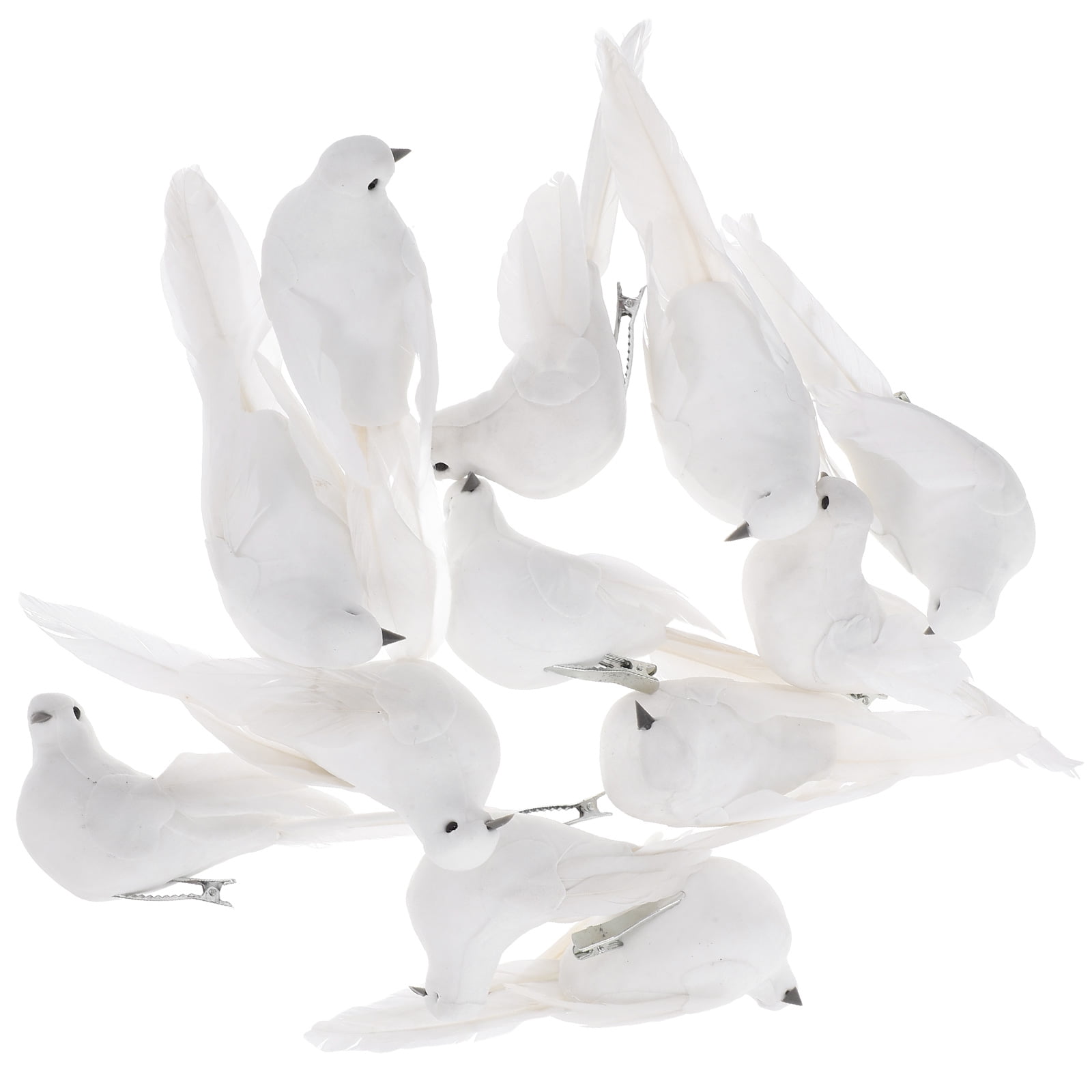 WORGEOUS 12 Pcs Artificial Dove Pigeon Ornament Partridge Hummingbird ...