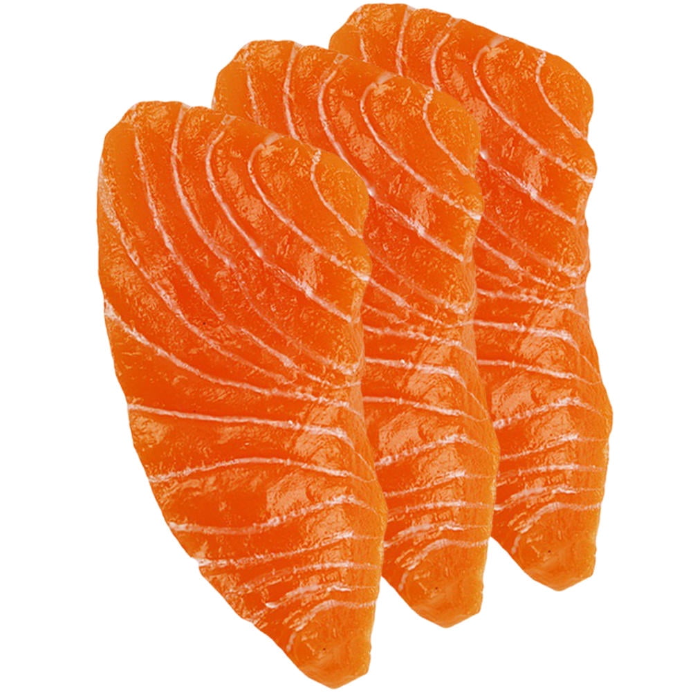WORGEOUS 12 Pcs Artificial Salmon Slices Simulation Fish Meat Models ...