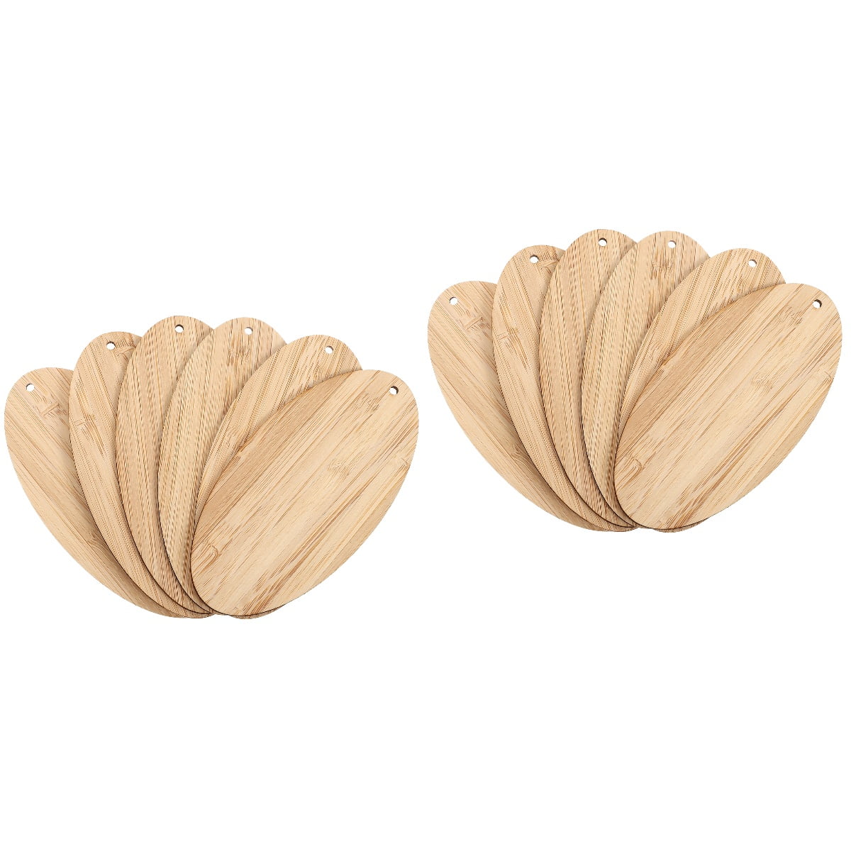 WORGEOUS 12 Pcs Bamboo Graffiti Bookmark DIY Book Mark Simple Oval ...