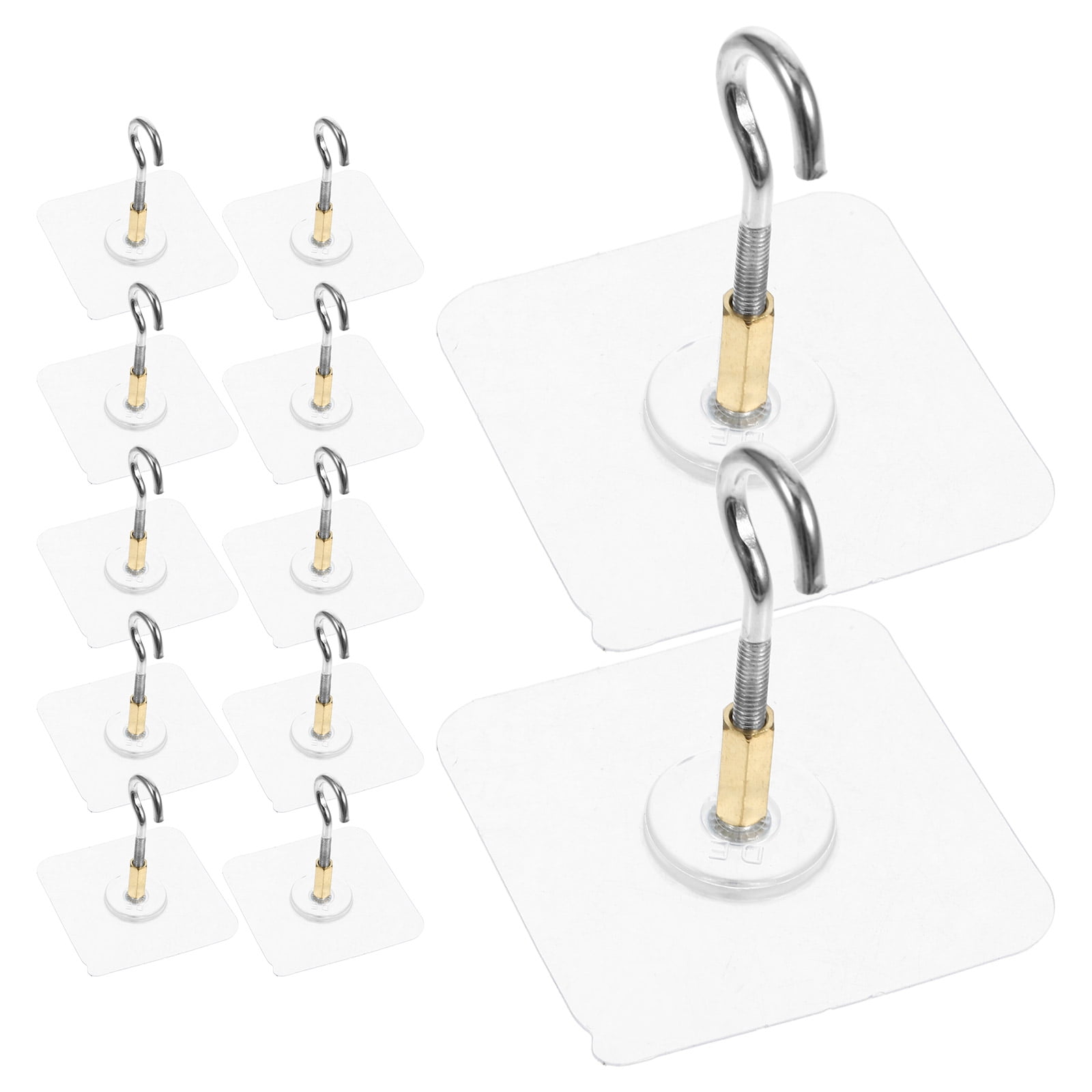 WORGEOUS 12 Pcs Ceiling Hooks Adhesive Hooks Ceiling Hanging Hook Porch ...